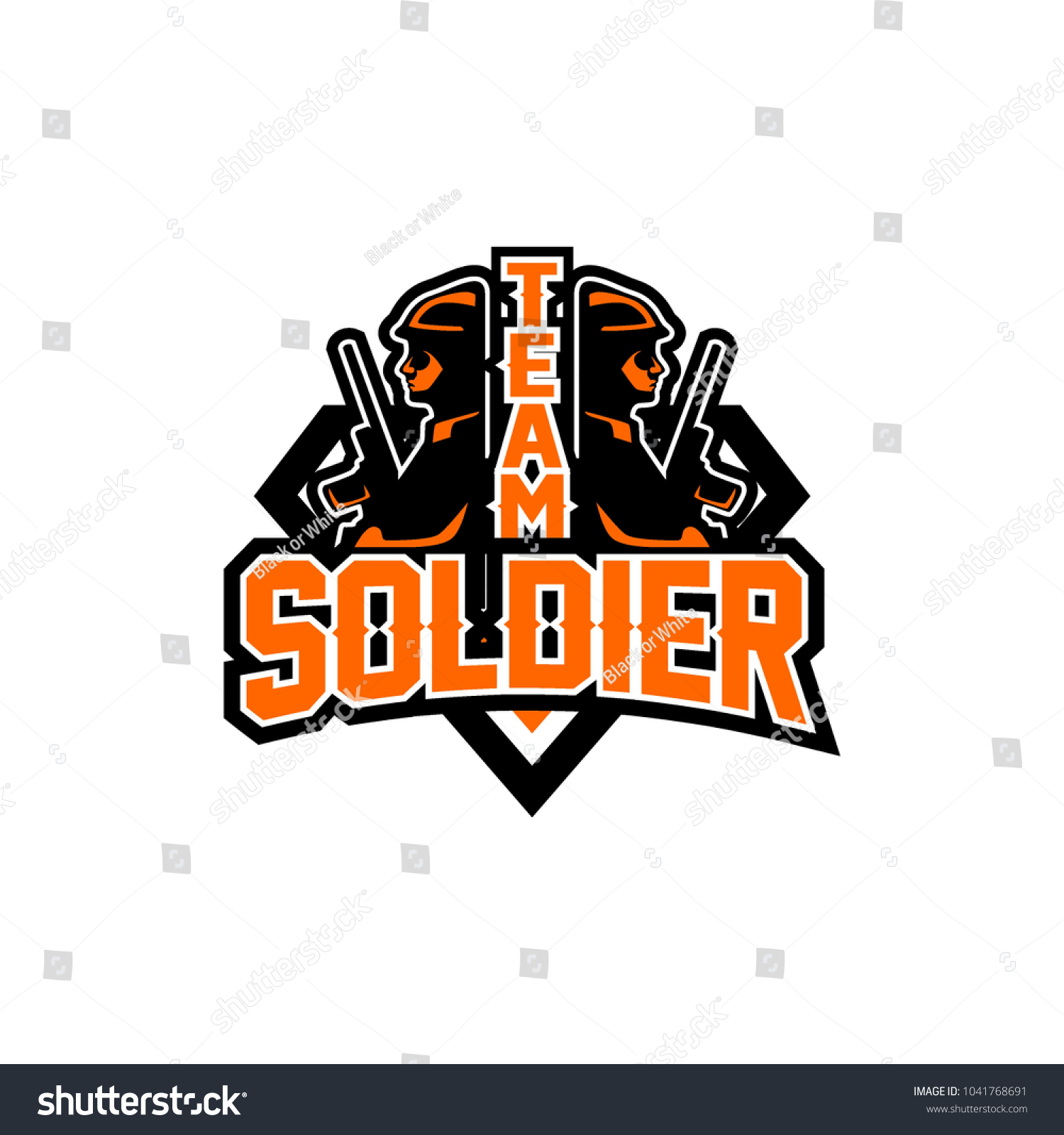 Soldier Logo Design Stock Vector (Royalty Free) 1041768691