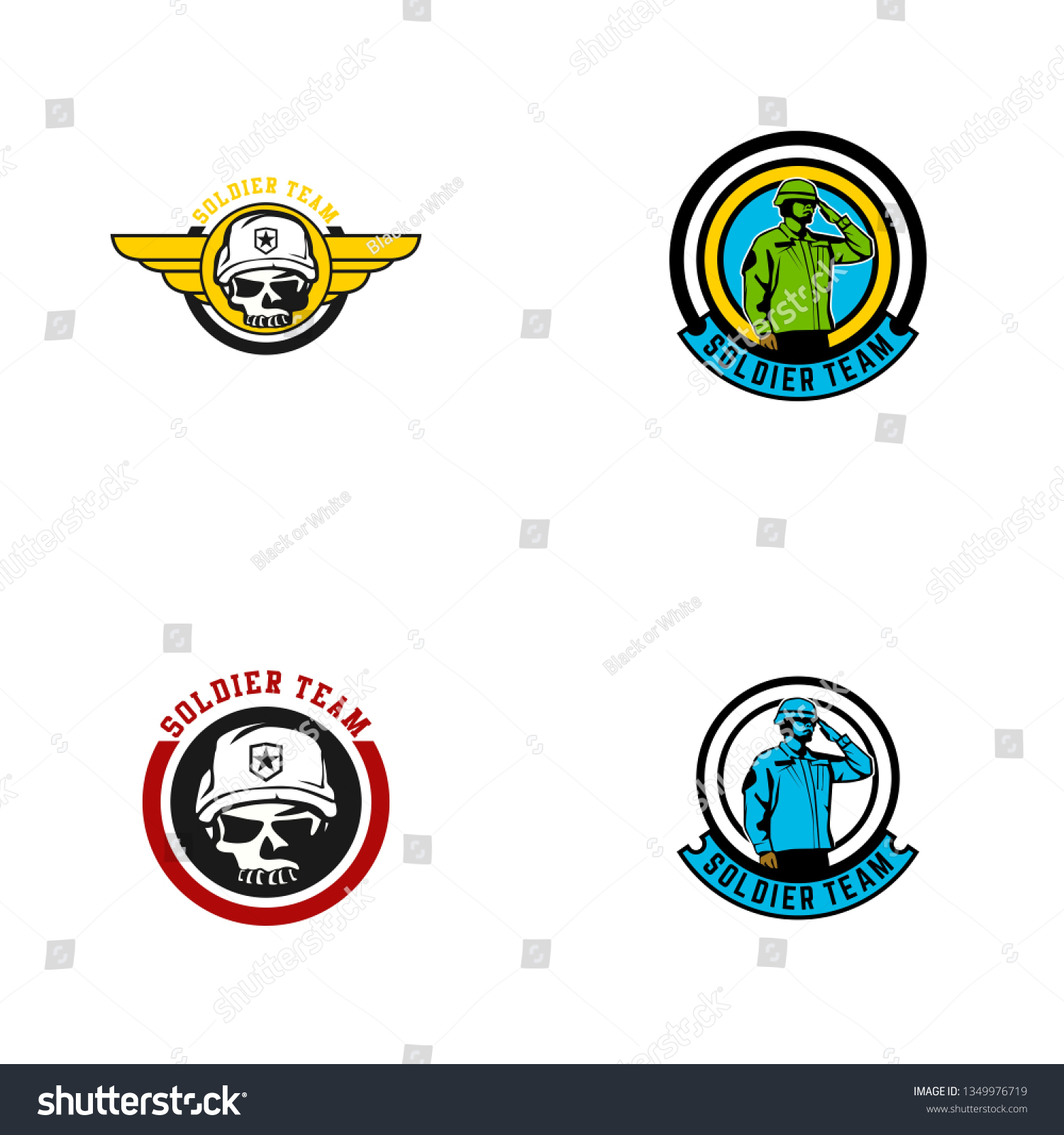 Soldier Logo Design Stock Vector (Royalty Free) 1349976719