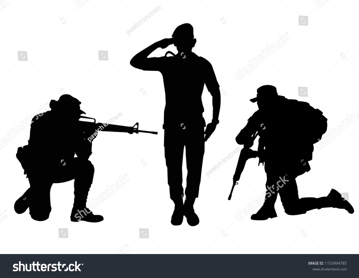 솔저 벡터 블랙 스타일 스톡 벡터(로열티 프리) 1153994785 | Shutterstock