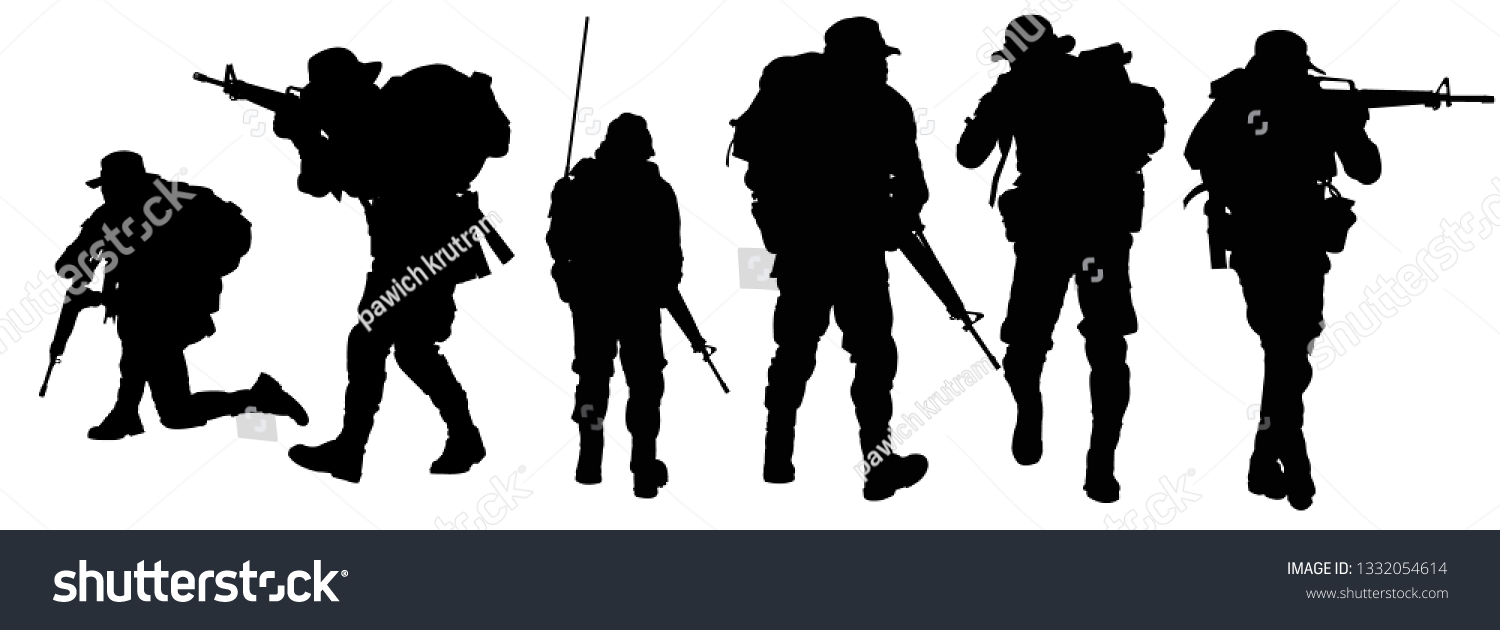 Soldier Vector Black Style Stock Vector (Royalty Free) 1332054614 ...