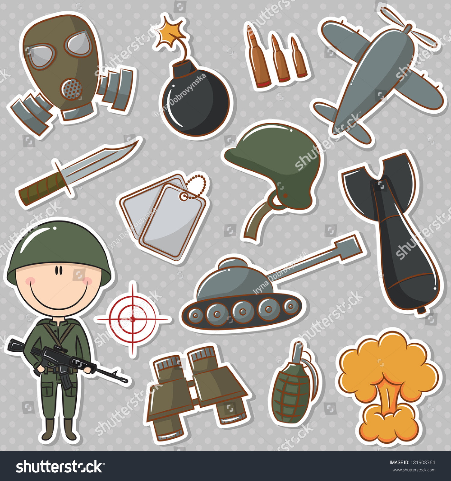 Soldier Military Things: vetor stock (livre de direitos) 181908764 ...