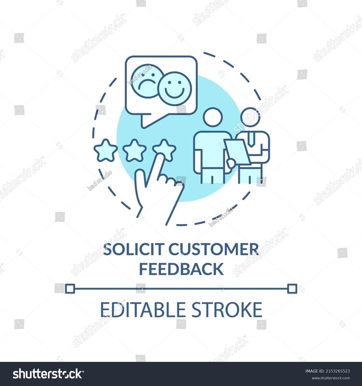 Solicit Customer Feedback Turquoise Concept Icon Stock Vector (Royalty ...