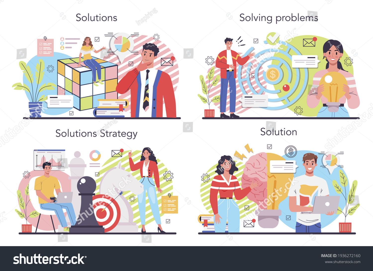 Solution Concept Illustration Set Solving Problem Stock Vector (Royalty ... Solution Concept Illustration Set Solving Problem Stock Vector (Royalty ...