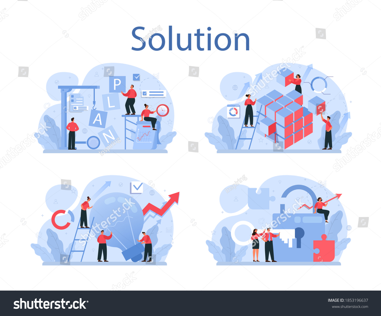 Solution Concept Illustration Set Solving Problem Stock Vector (Royalty ... Solution Concept Illustration Set Solving Problem Stock Vector (Royalty ...