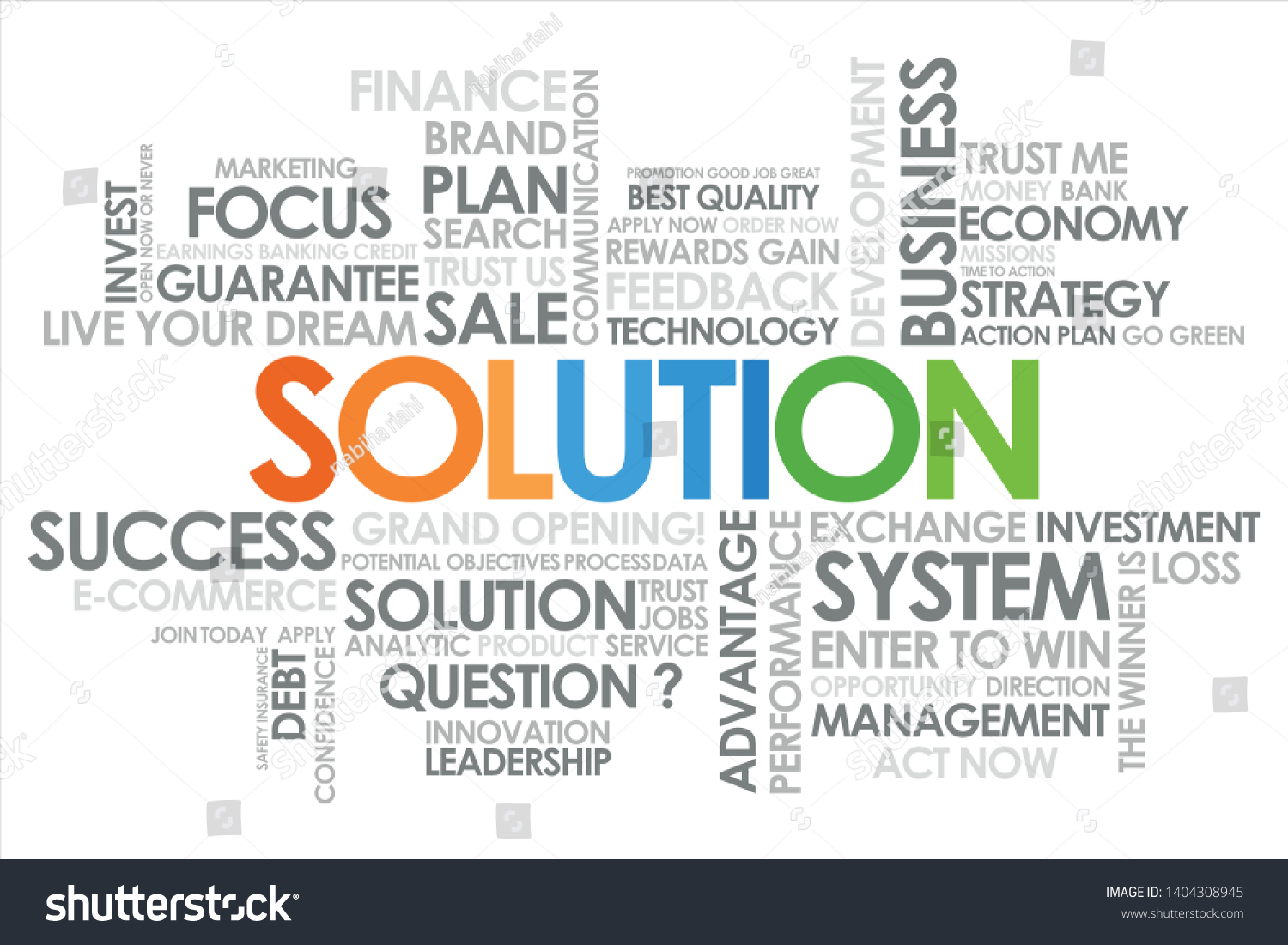 Solution Word Cloud White Background Stock Vector (Royalty Free ...
