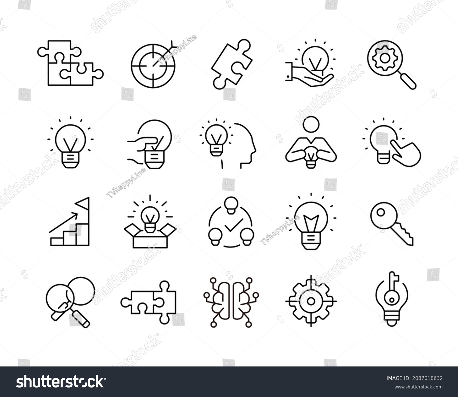Solution Line Icons Vector Line Icons Stock Vector (Royalty Free ...