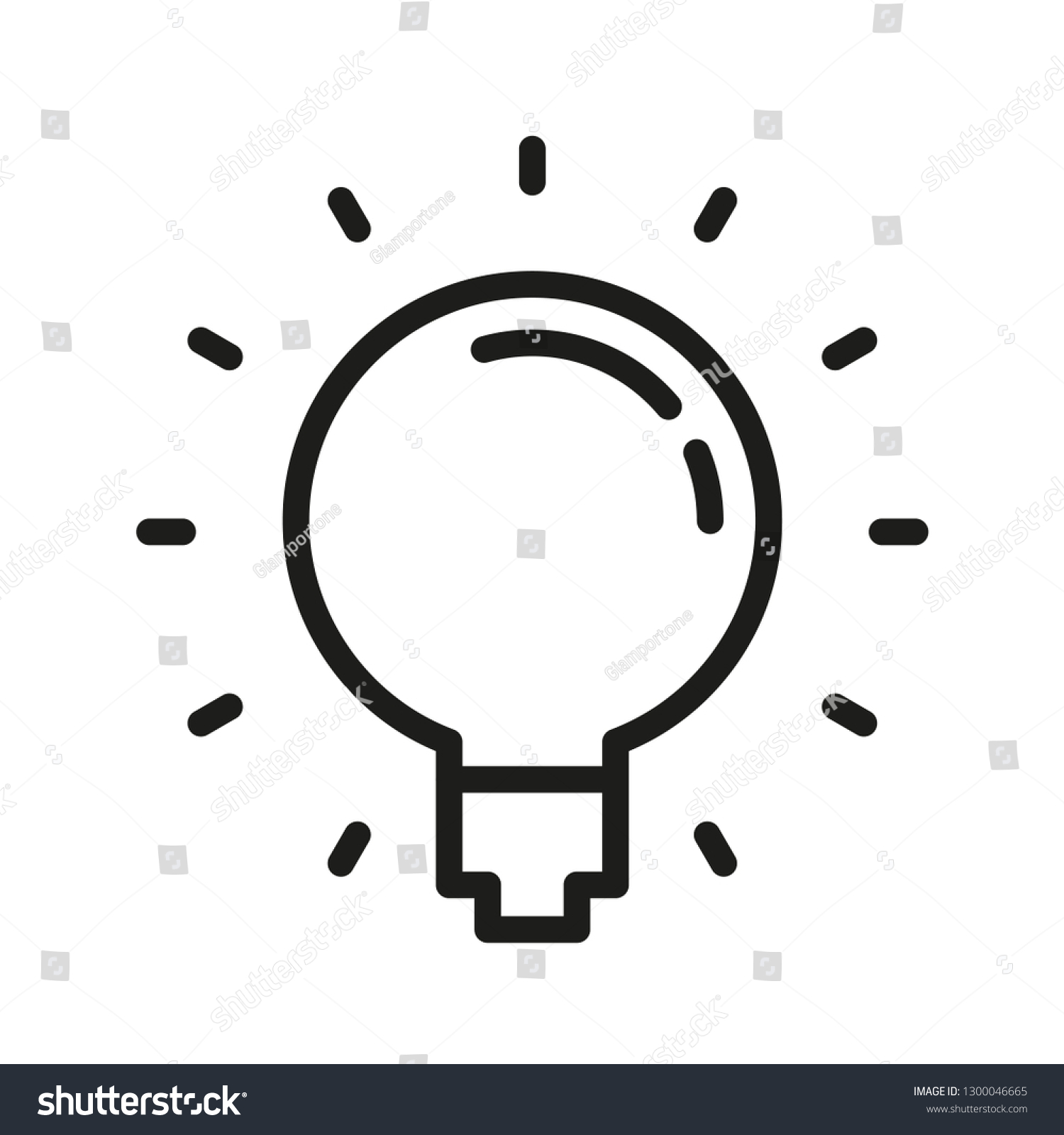 Solution Symbol Lamp Icon Idea Stock Vector (Royalty Free) 1300046665 ...