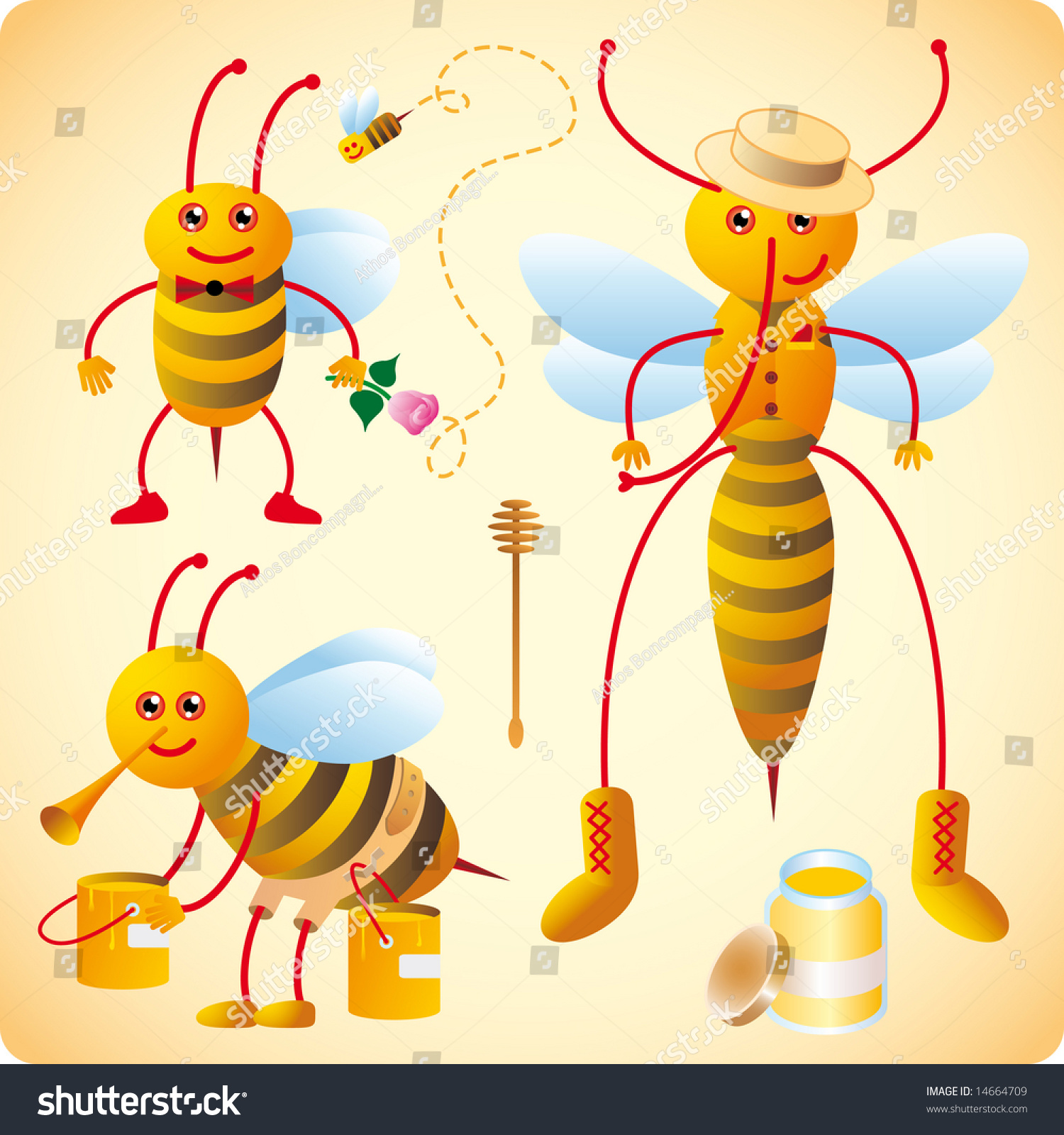 Some Bees Honey Related Objects Stock Vector (Royalty Free) 14664709 ...