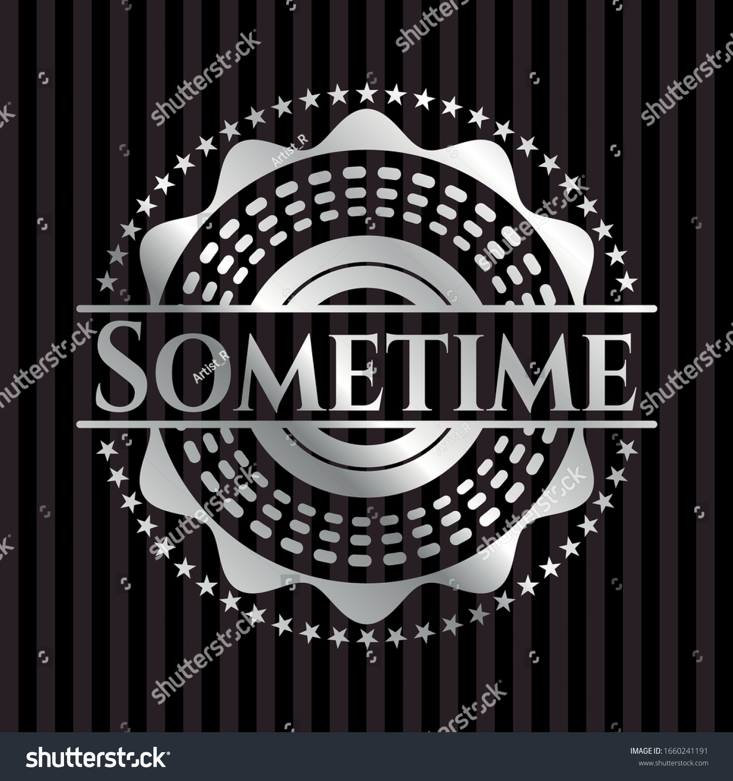 Sometime Silvery Emblem Badge Vector Illustration Stock Vector Royalty