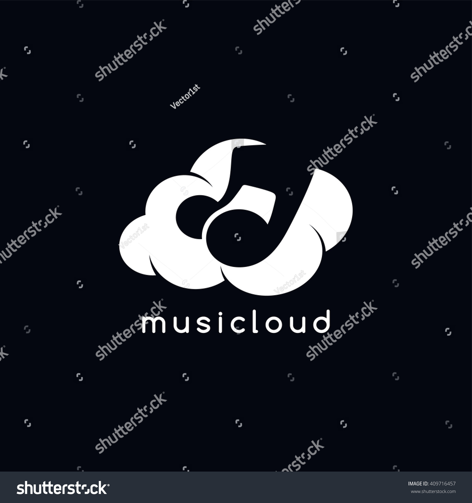 Song Cloud Storage Theme Stock Vector (Royalty Free) 409716457