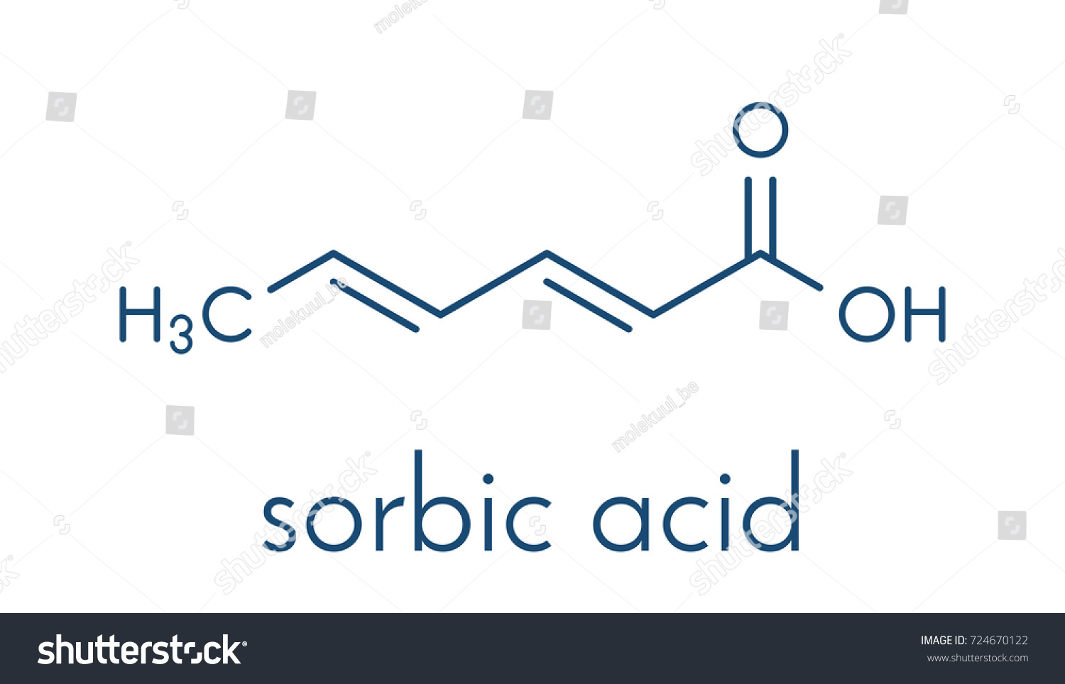 Sorbic Acid Food Preservative Molecule Sorbate Stock Vector 724670122 Shutterstock