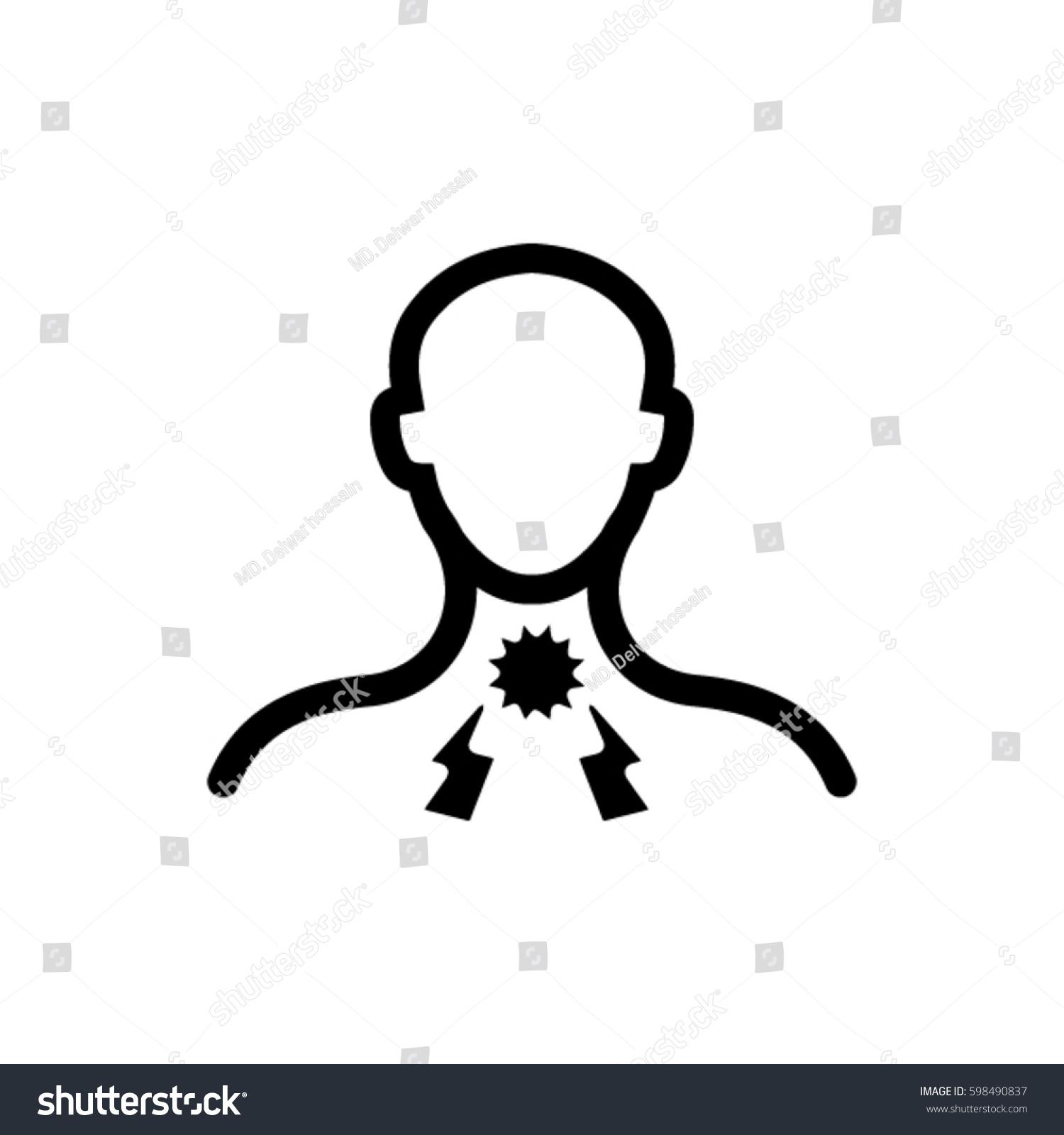 Sore Throat Icon Stock Vector (Royalty Free) 598490837 | Shutterstock