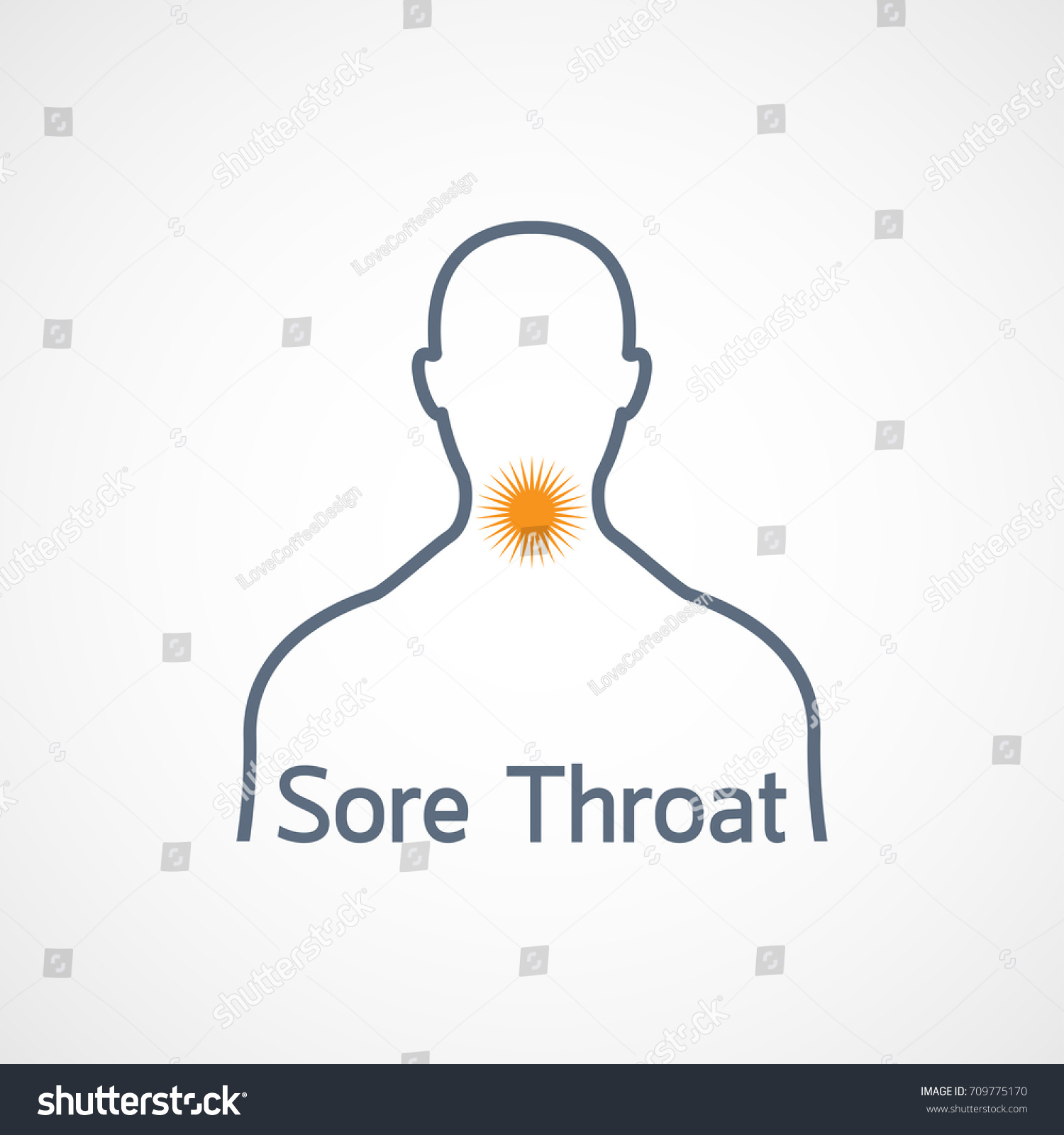 Sore Throat Vector Icon Illustration Stock Vector (Royalty Free) 709775170