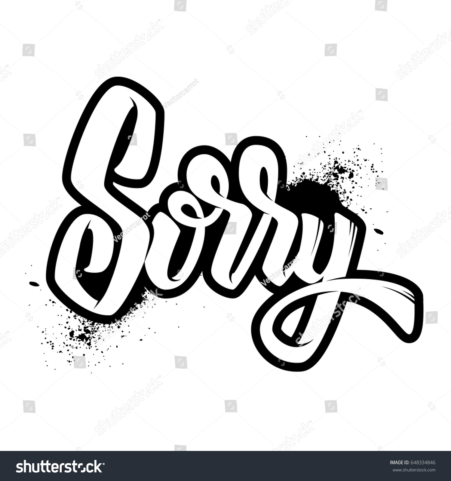 Sorry Lettering Phrase On White Background Stock Vector (Royalty Free ...
