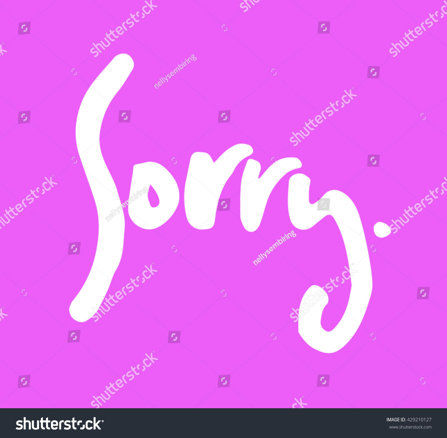 Sorry Printable Modern Calligraphy Stock Vector (Royalty Free) 429210127
