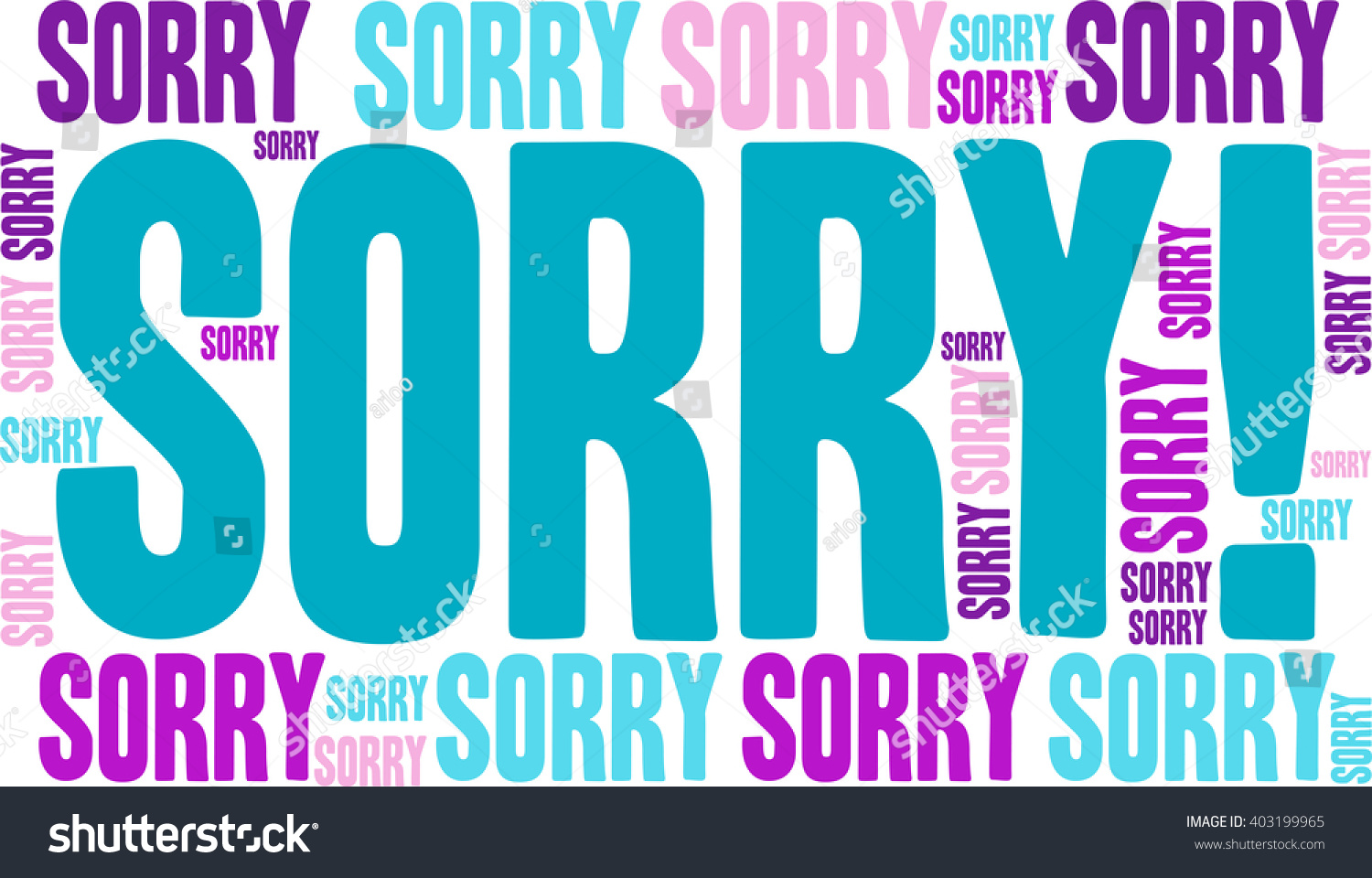 Sorry Word Cloud On White Background Stock Vector (Royalty Free ...