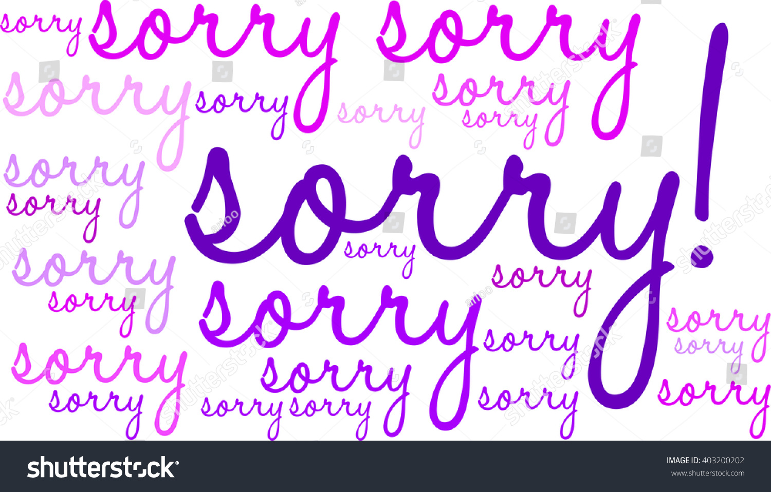 Sorry Word Cloud On White Background Stock Vector (Royalty Free ...
