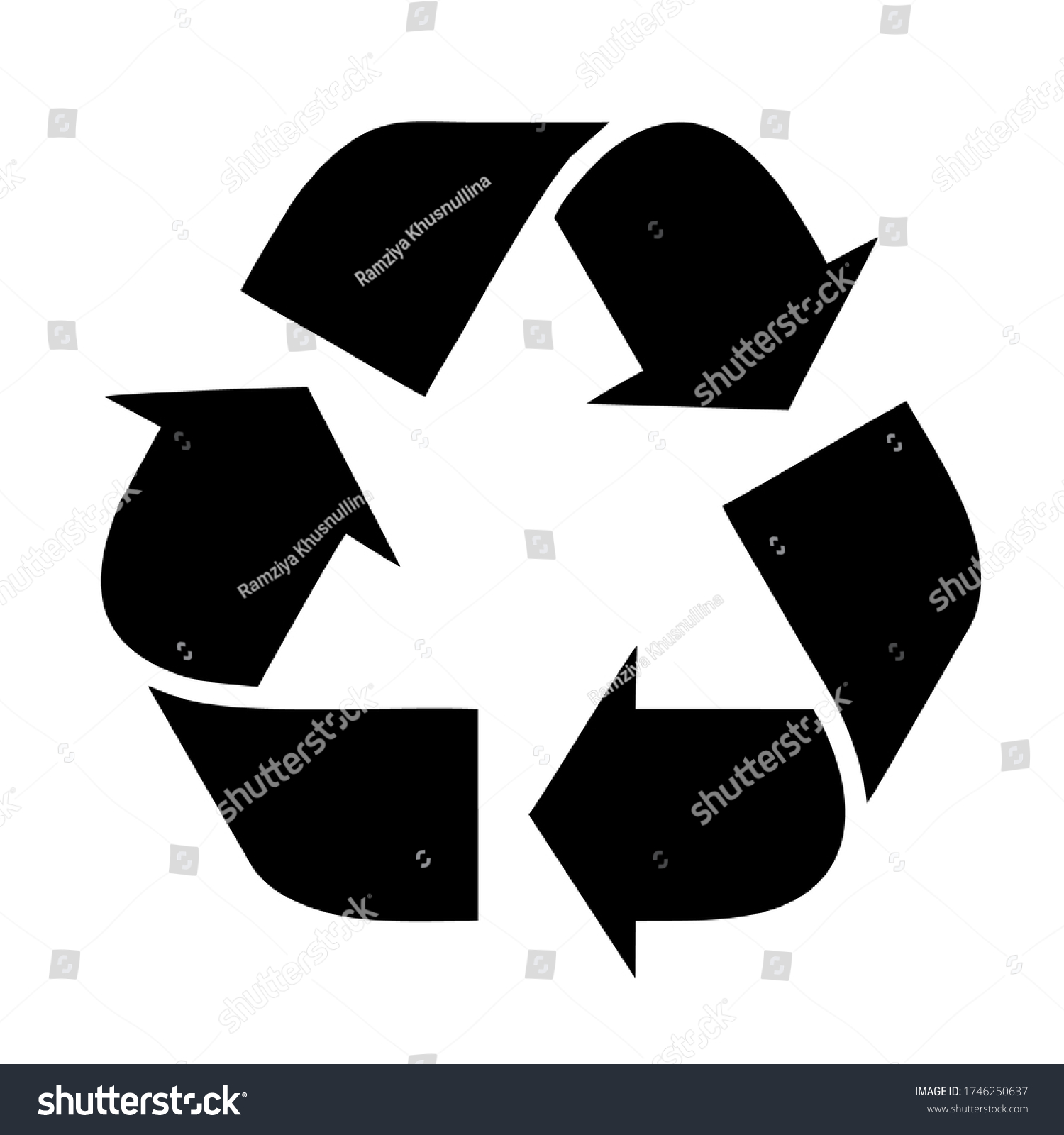 Sorting Recycling Sign Garbage Vector Black Stock Vector (Royalty Free ...