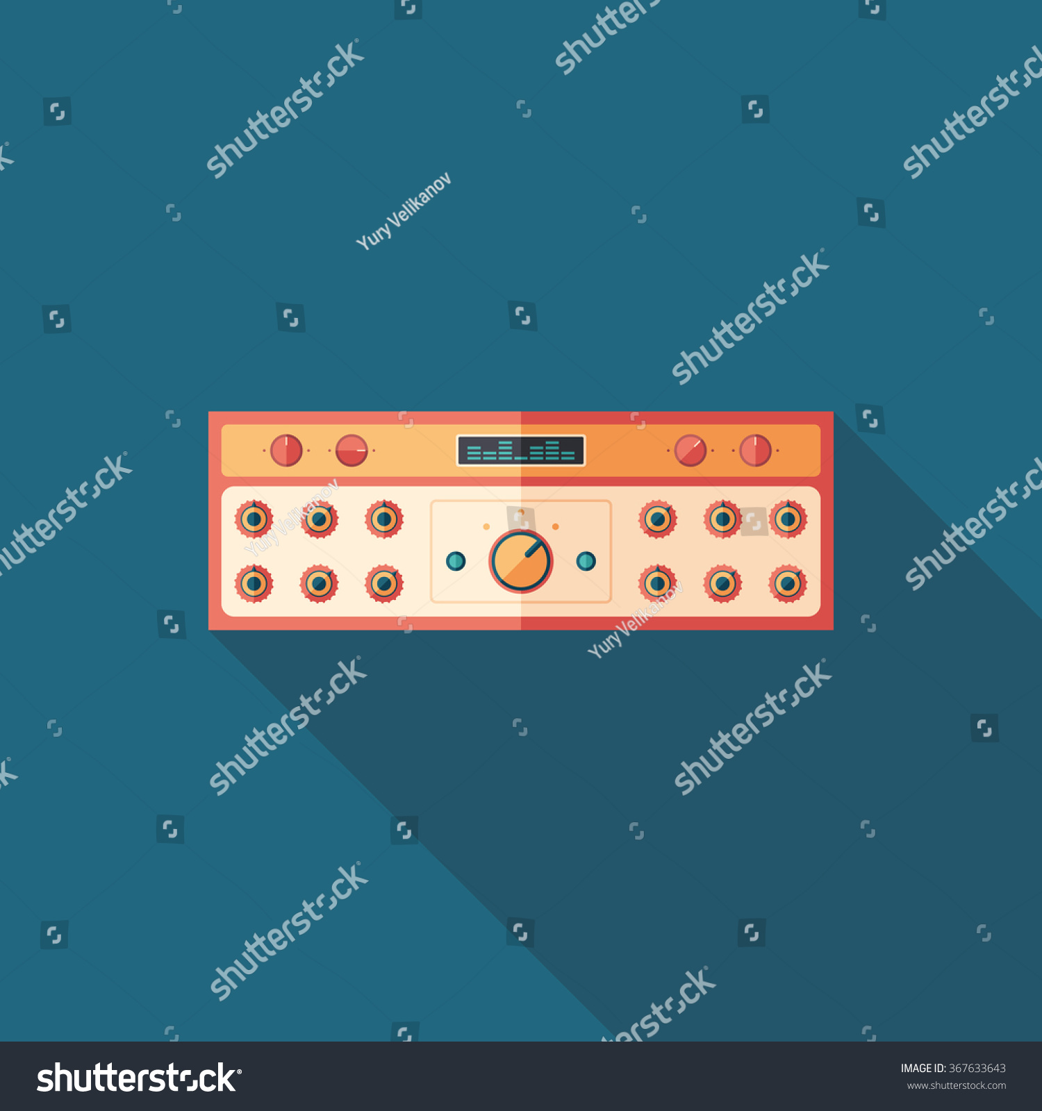 Sound Compressor Flat Square Icon Long Stock Vector (Royalty Free ...