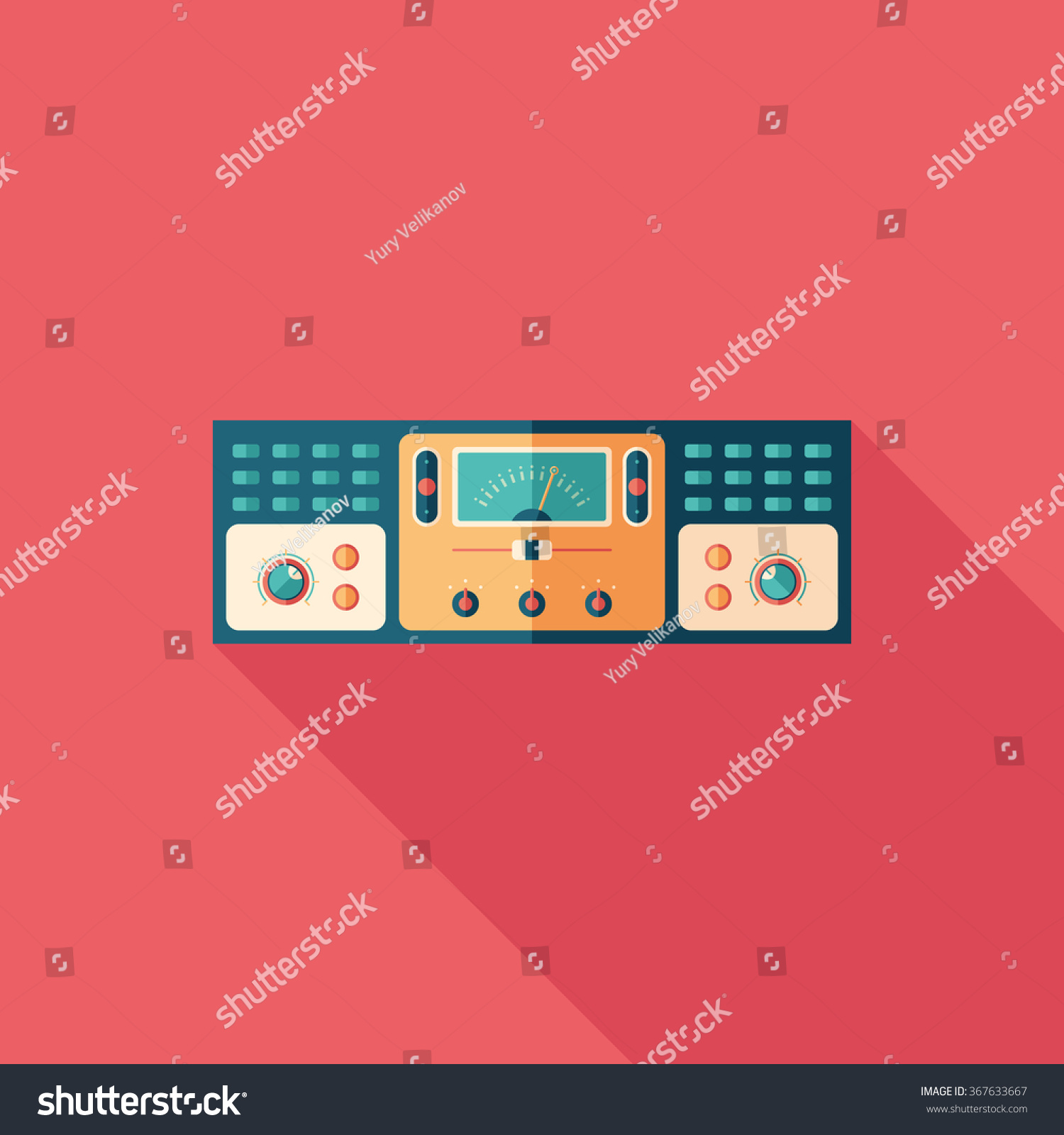 Sound Compressor Flat Square Icon Long Stock Vector (Royalty Free ...