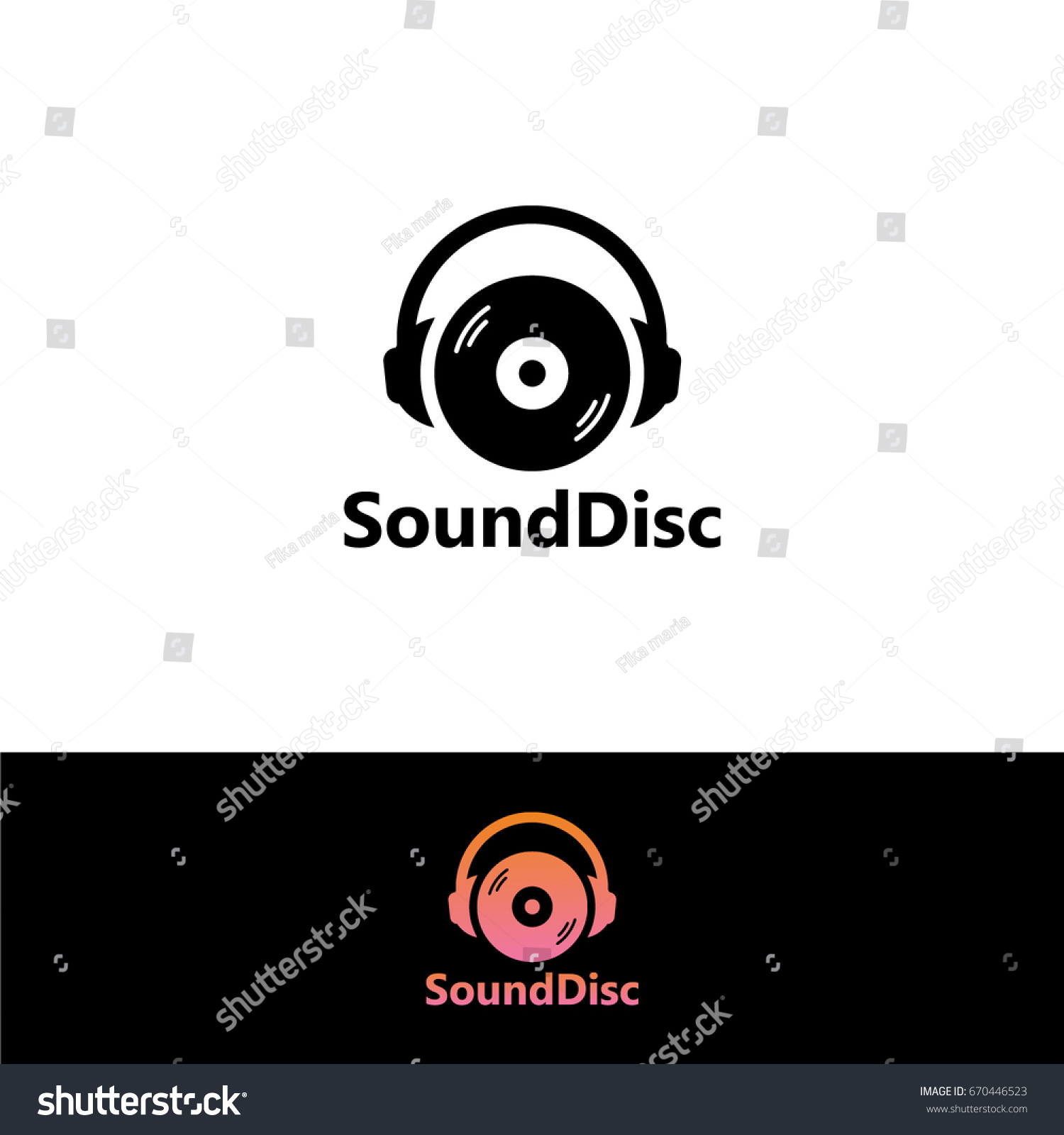 Sound Disc Logo Template Design Stock Vector (Royalty Free) 670446523 ...