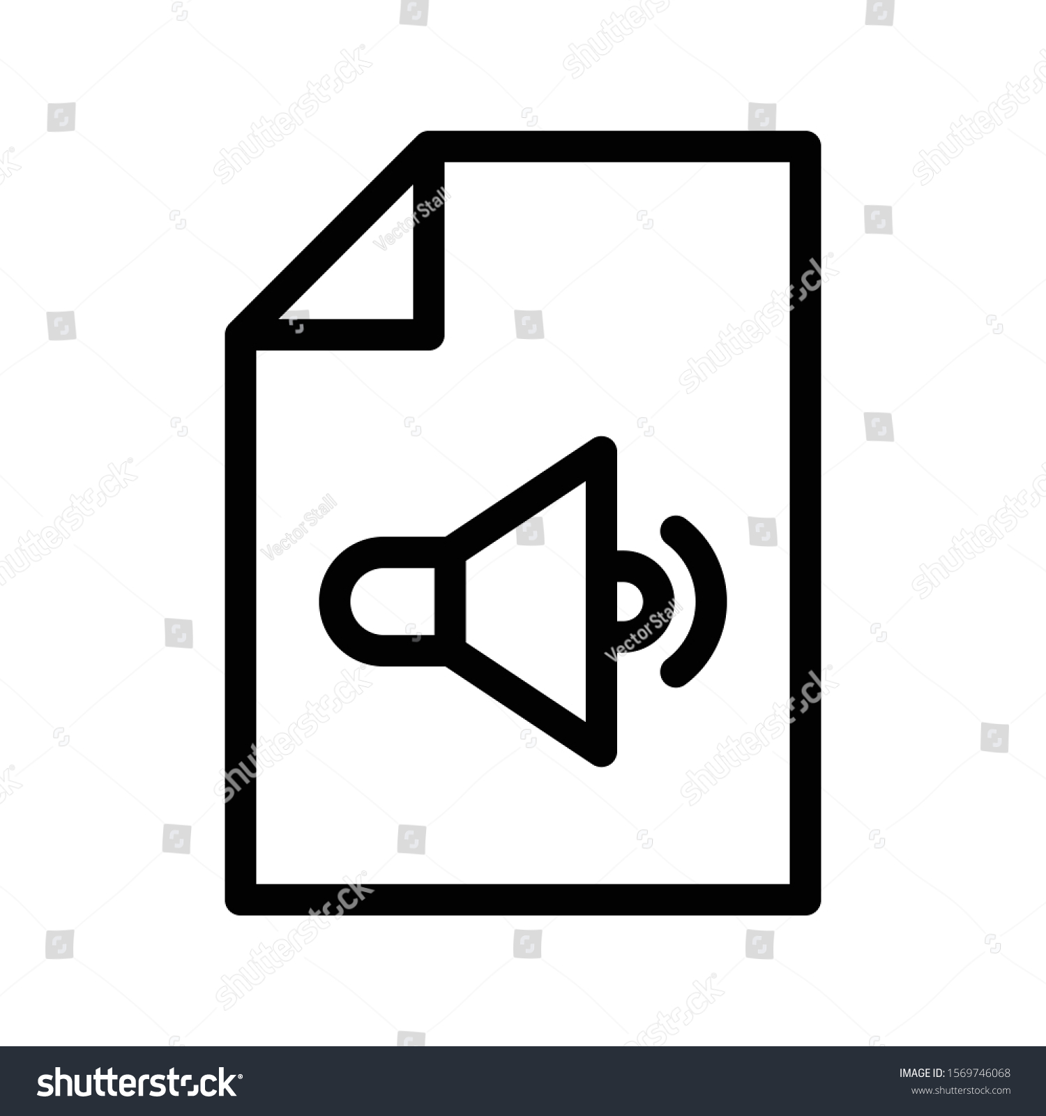 Sound File Vector Thin Line Icon Stock Vector (Royalty Free) 1569746068 ...