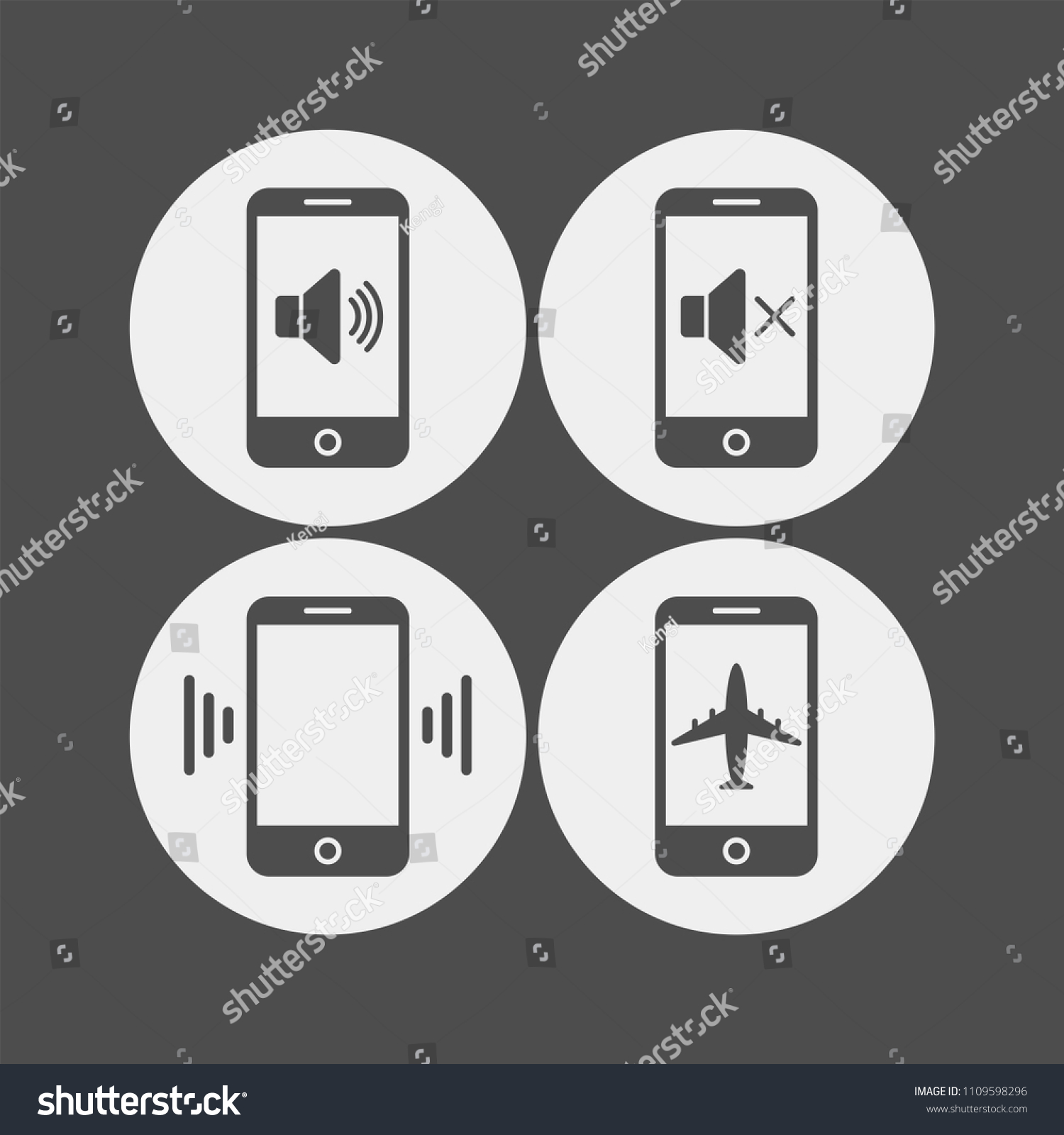 Sound Profiles Flat Vector Icons Smartphone Stock Vector (Royalty Free ...