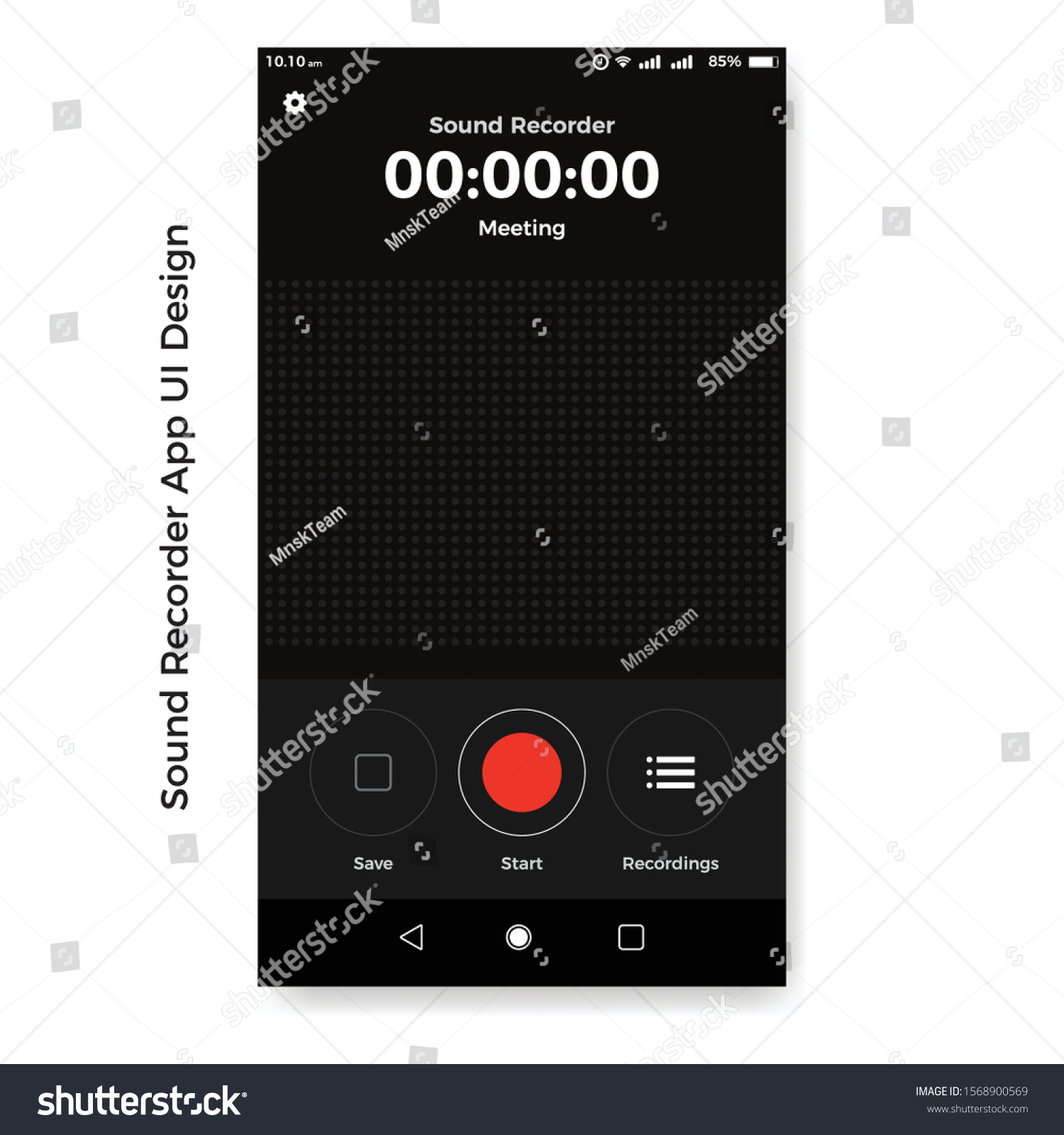 Sound Recorder App Ui Design Editable Stock Vector (Royalty Free ...