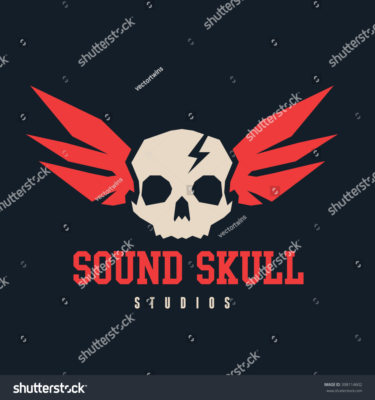 Sound Skull Logo Template Stock Vector (Royalty Free) 398114602