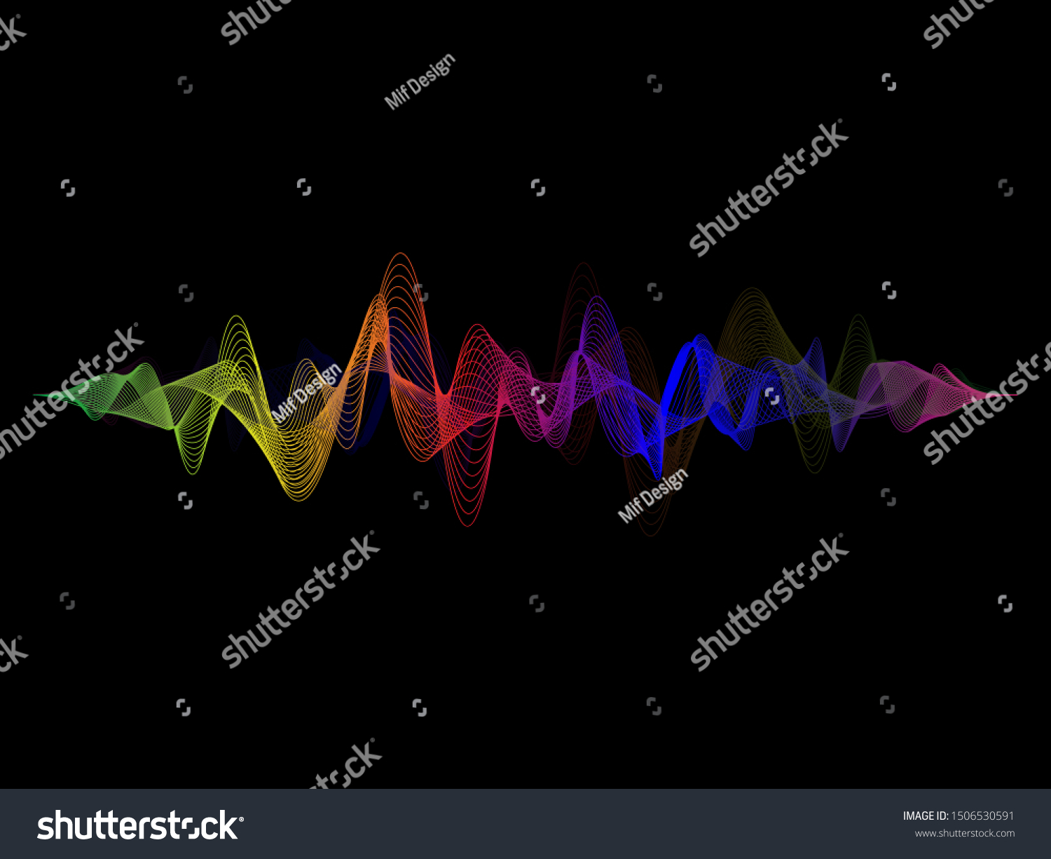 Sound Wave Design Template Concept Vector: เวกเตอร์สต็อก (ปลอดค่า ...
