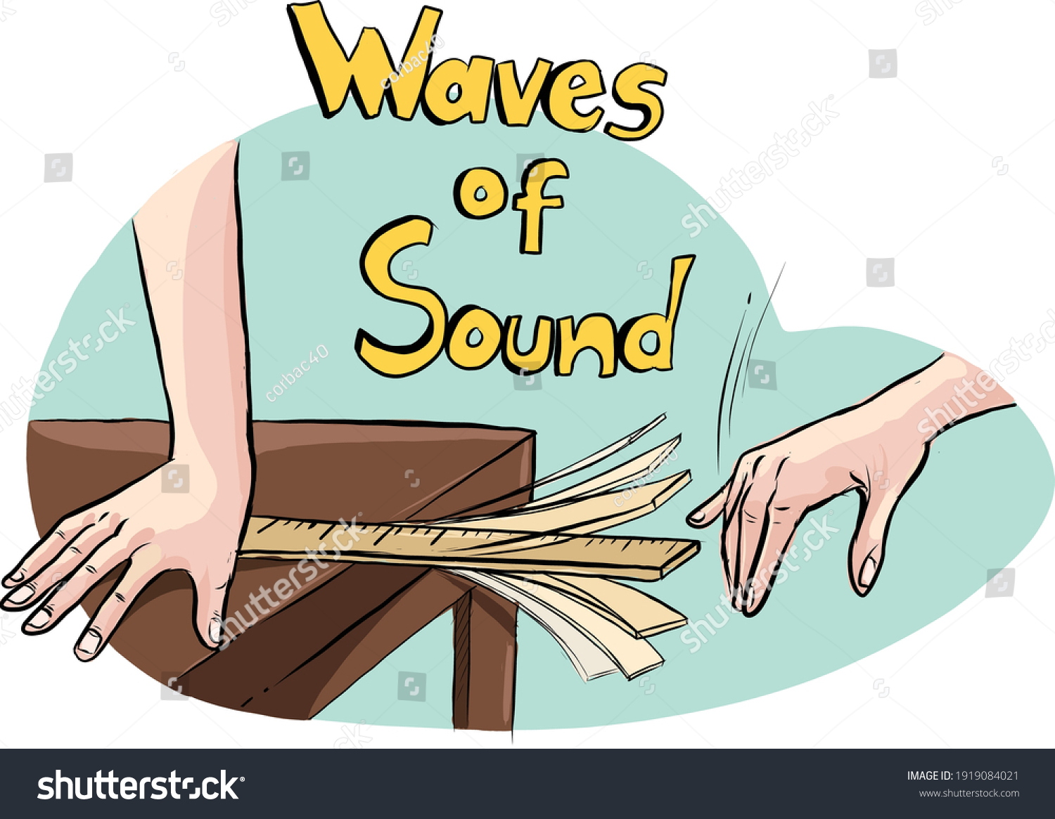 Sound Wave Experiment Ruler Vector Illustration Stock Vector (Royalty ...