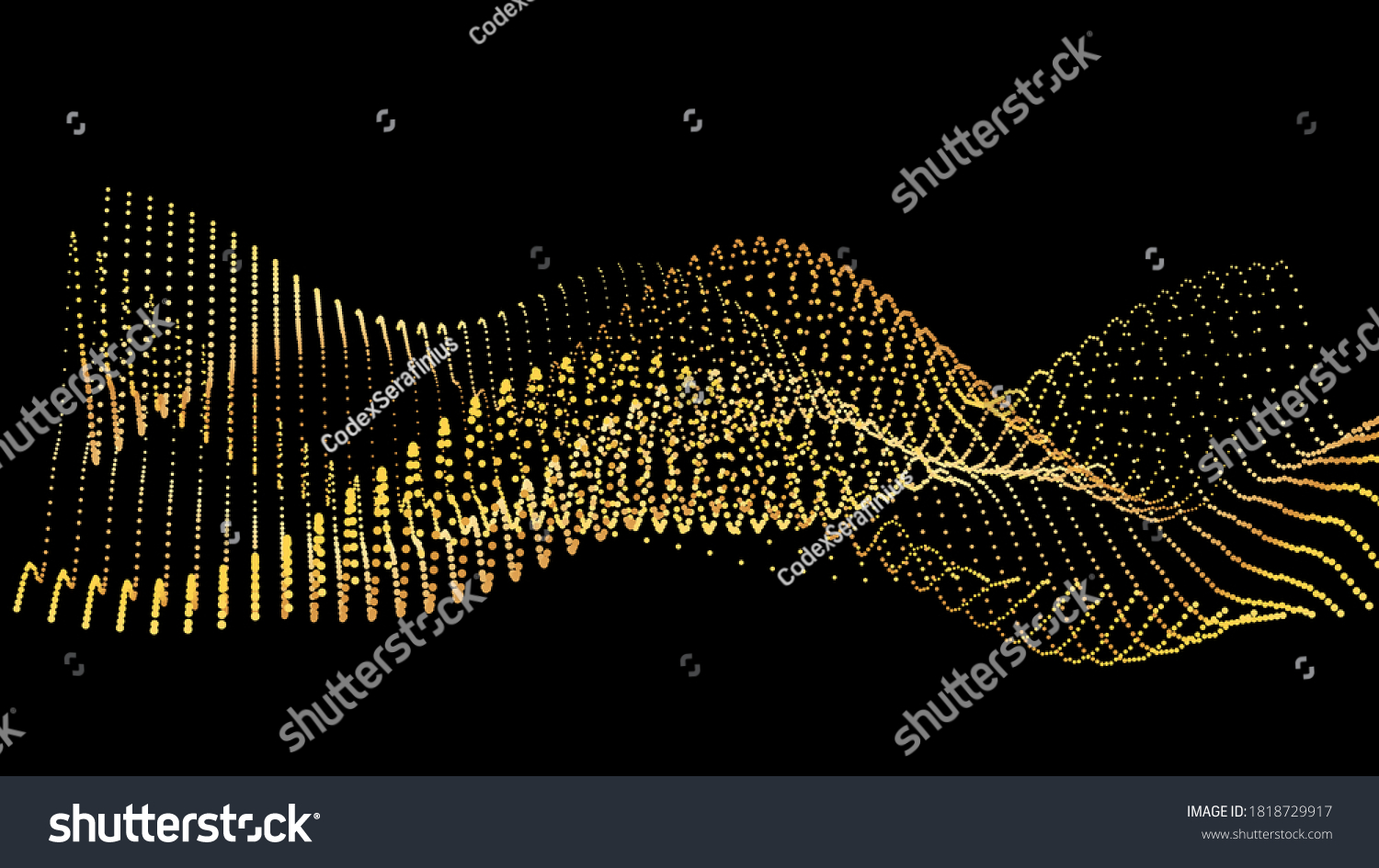 Sound Wave Node Gold Interface Big Stock Vector (Royalty Free ...