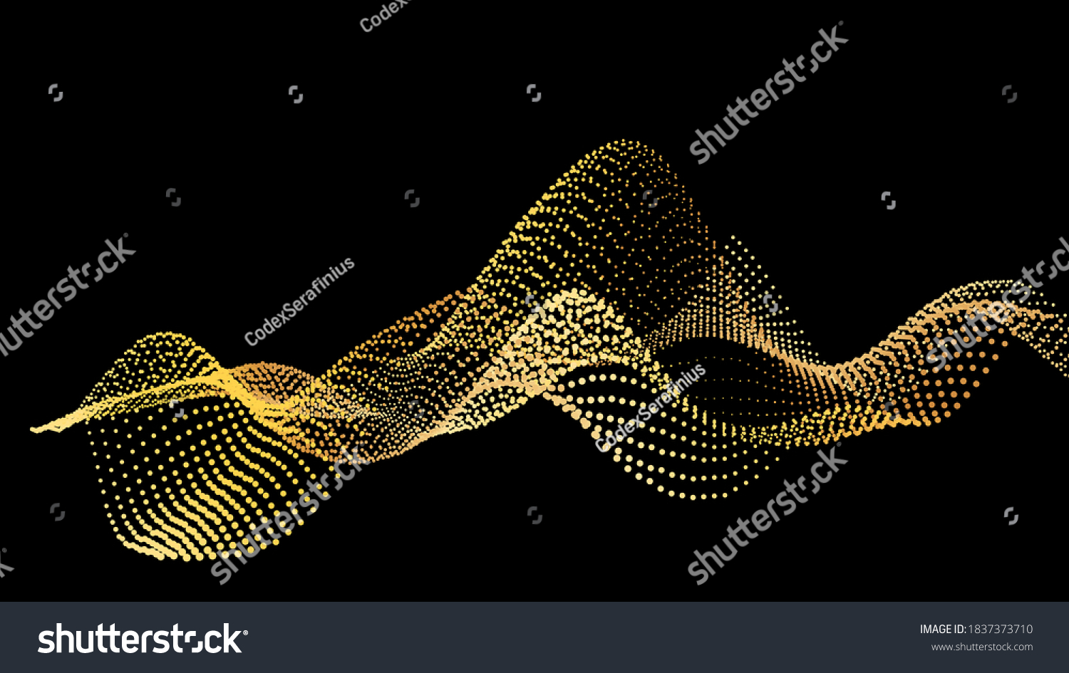 Sound Wave Node Gold Interface Big Stock Vector (Royalty Free ...