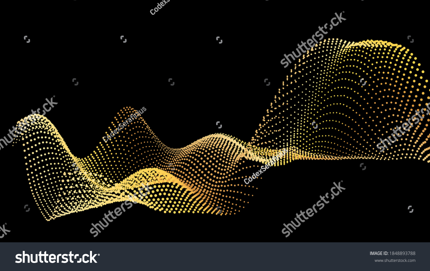 Sound Wave Node Gold Interface Big Stock Vector (Royalty Free ...
