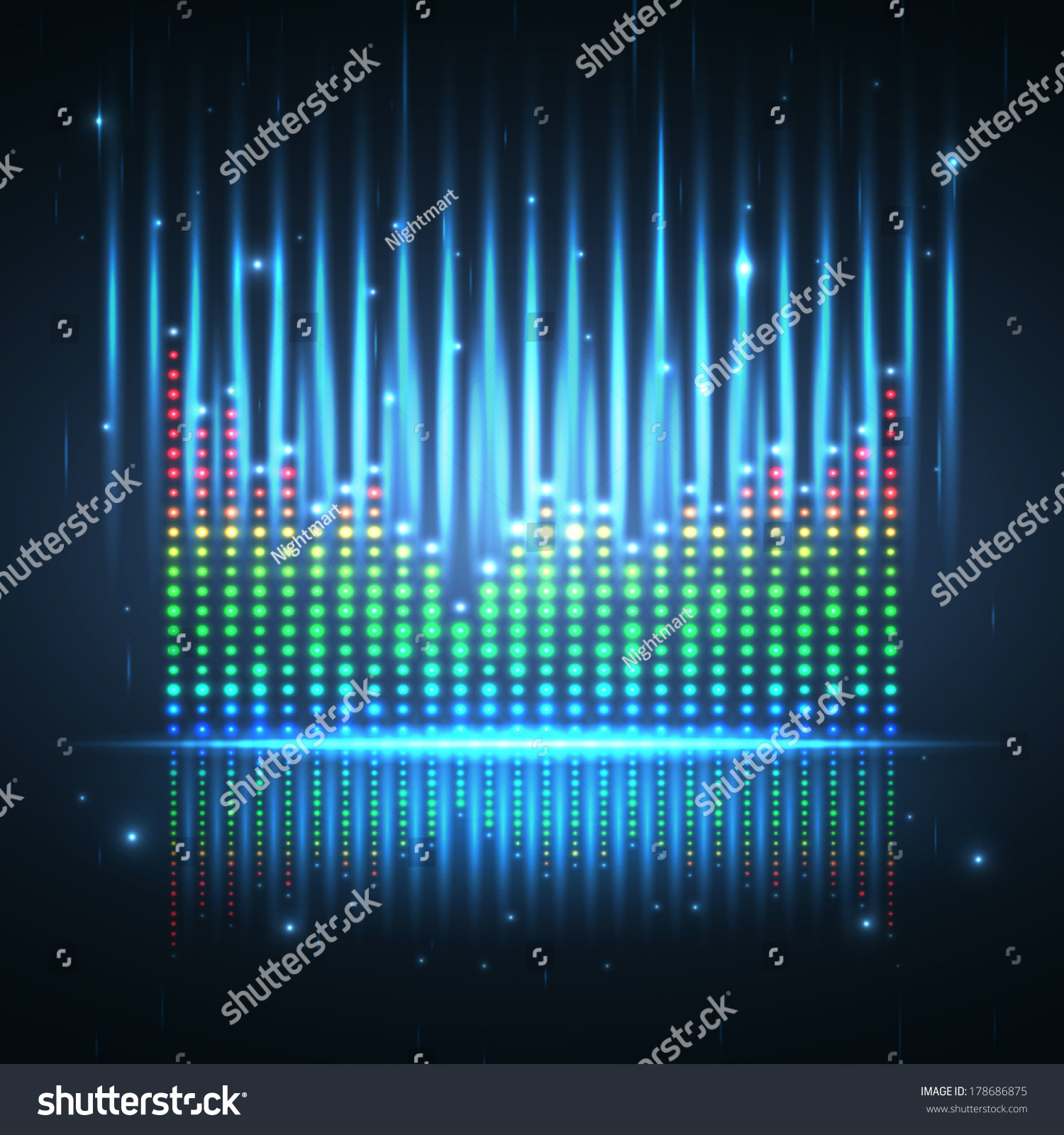 Sound Wave Graphic Equalizer Vector Illustration: vector de stock ...