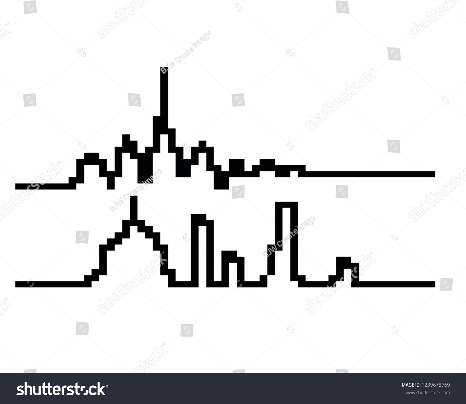 Sound Wave Pixel Stock Vector (Royalty Free) 1239678769