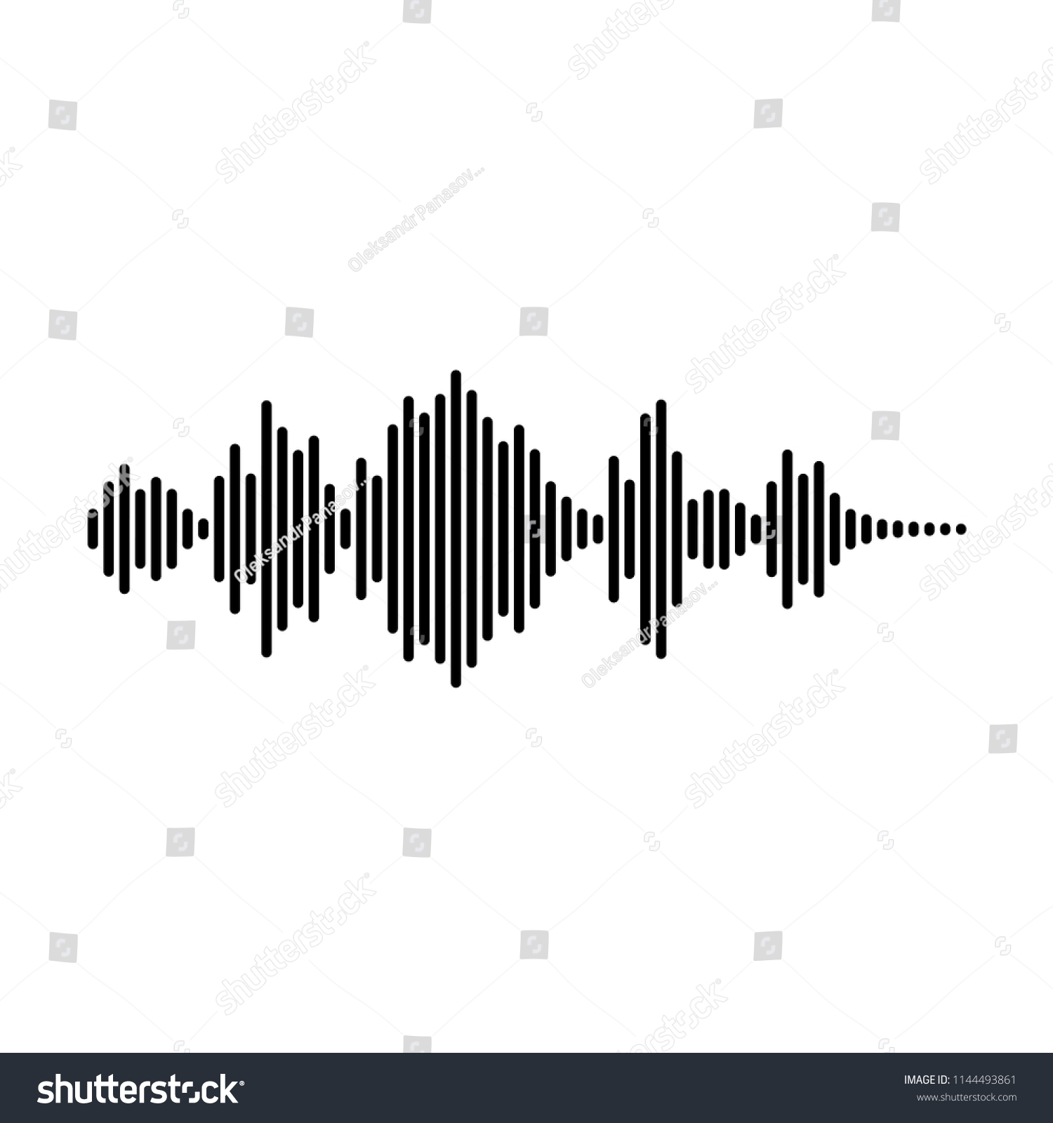 Sound Waveform Vector Flat Outline Icon Stock Vector Royalty Free
