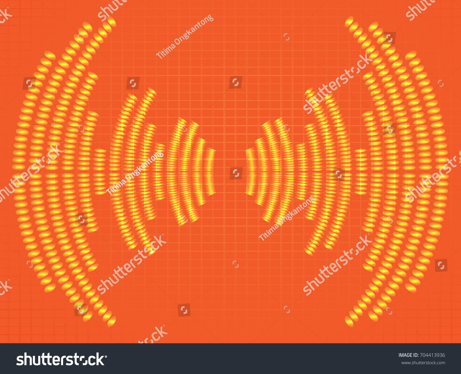 Sound Waves Oscillating Dark Orange Light Stock Vector (Royalty Free ...