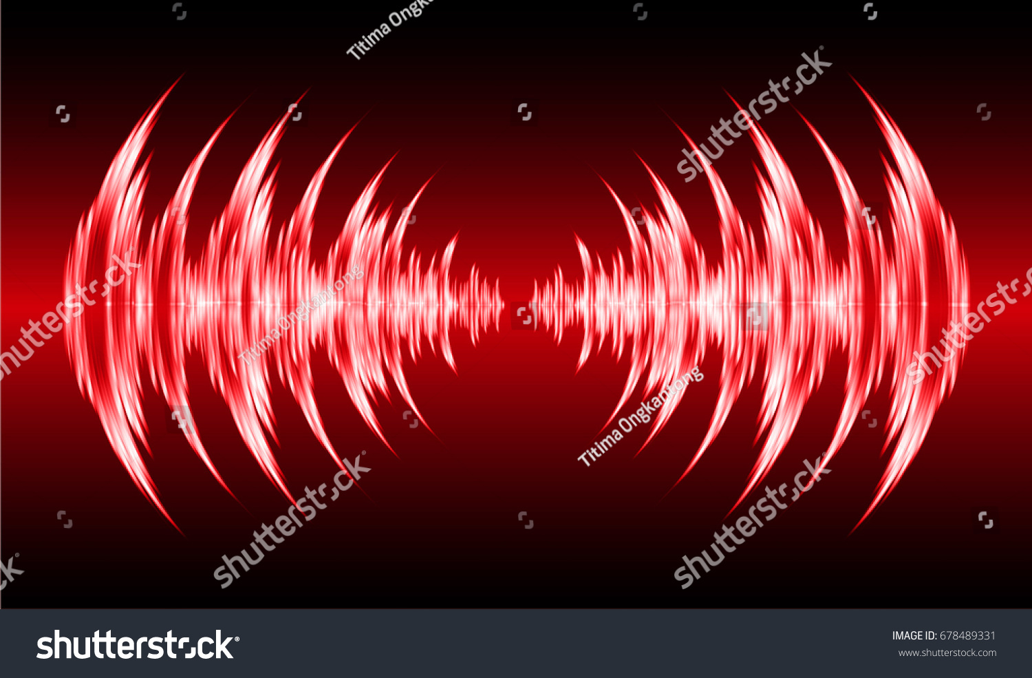 Sound Waves Oscillating Dark Red Light Stock Vector (Royalty Free ...