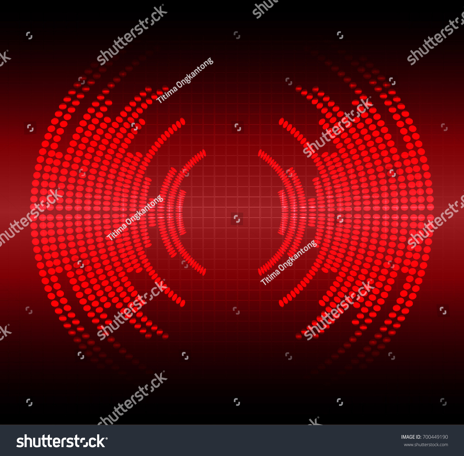 Sound Waves Oscillating Dark Red Light Stock Vector (Royalty Free ...