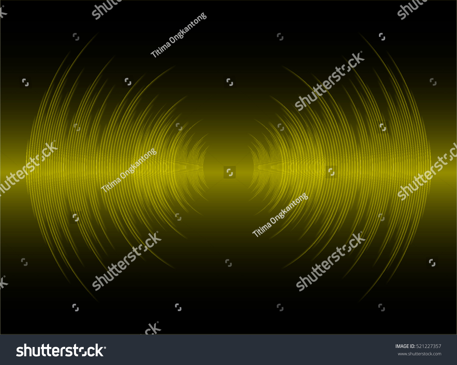 Sound Waves Oscillating Dark Yellow Light Stock Vector (Royalty Free ...
