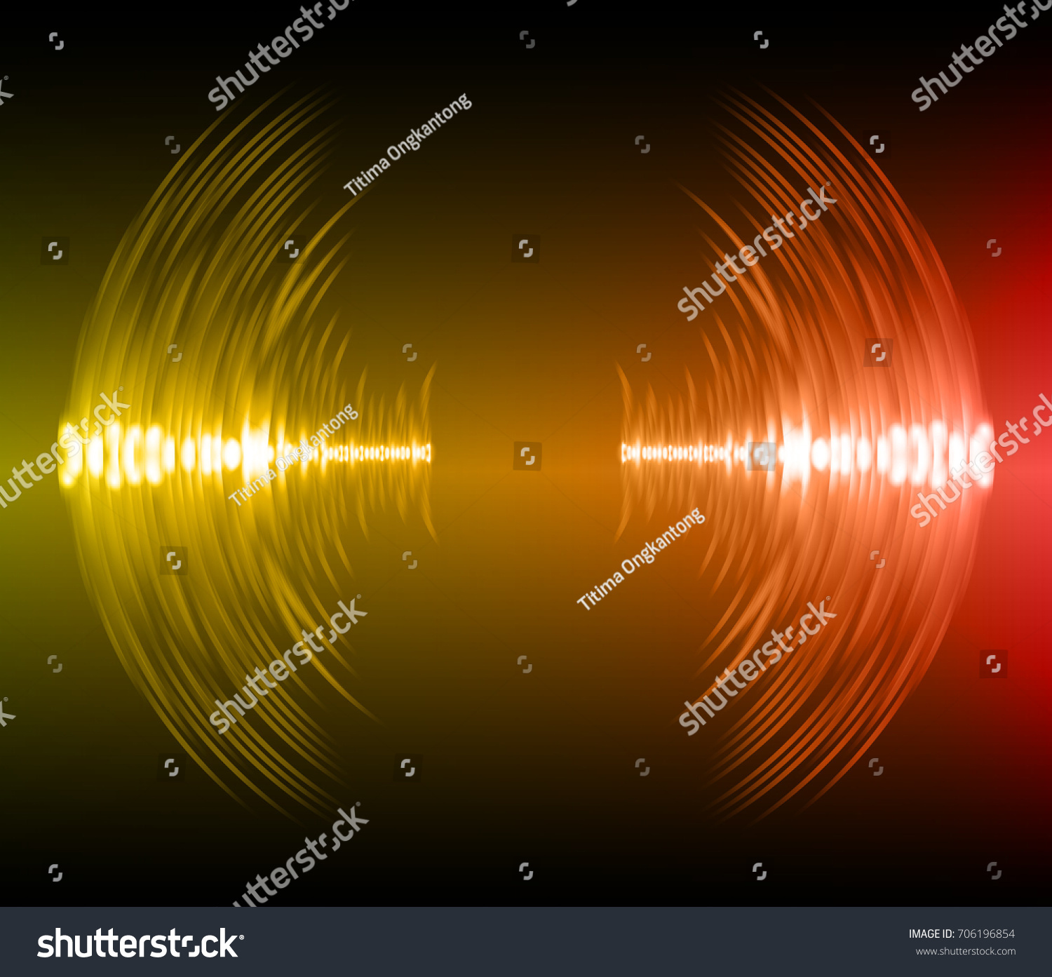 Sound Waves Oscillating Dark Yellow Red Stock Vector (Royalty Free ...