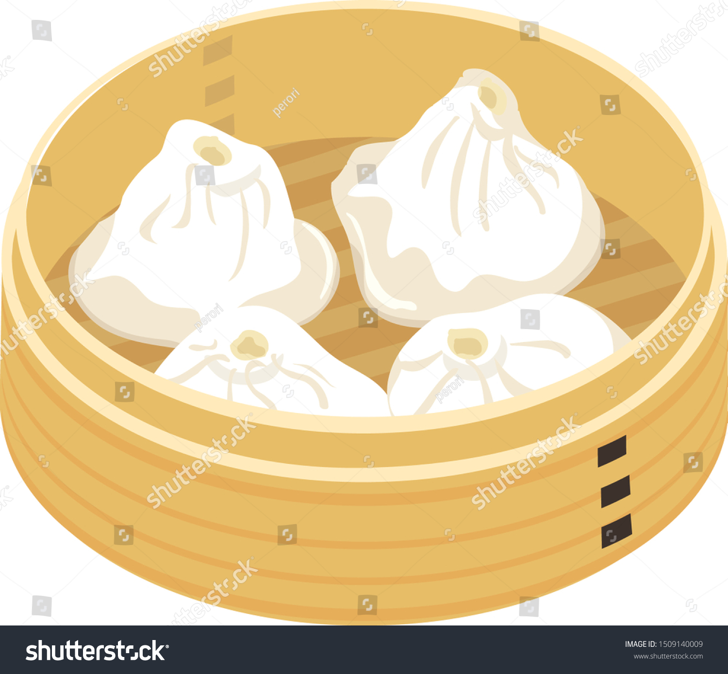 Soup Dumpling Vector Illustration On White: vetor stock (livre de ...