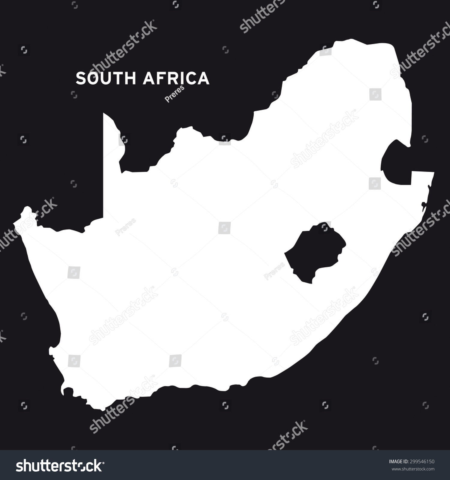 South Africa Map Vector Stock Vector (Royalty Free) 299546150