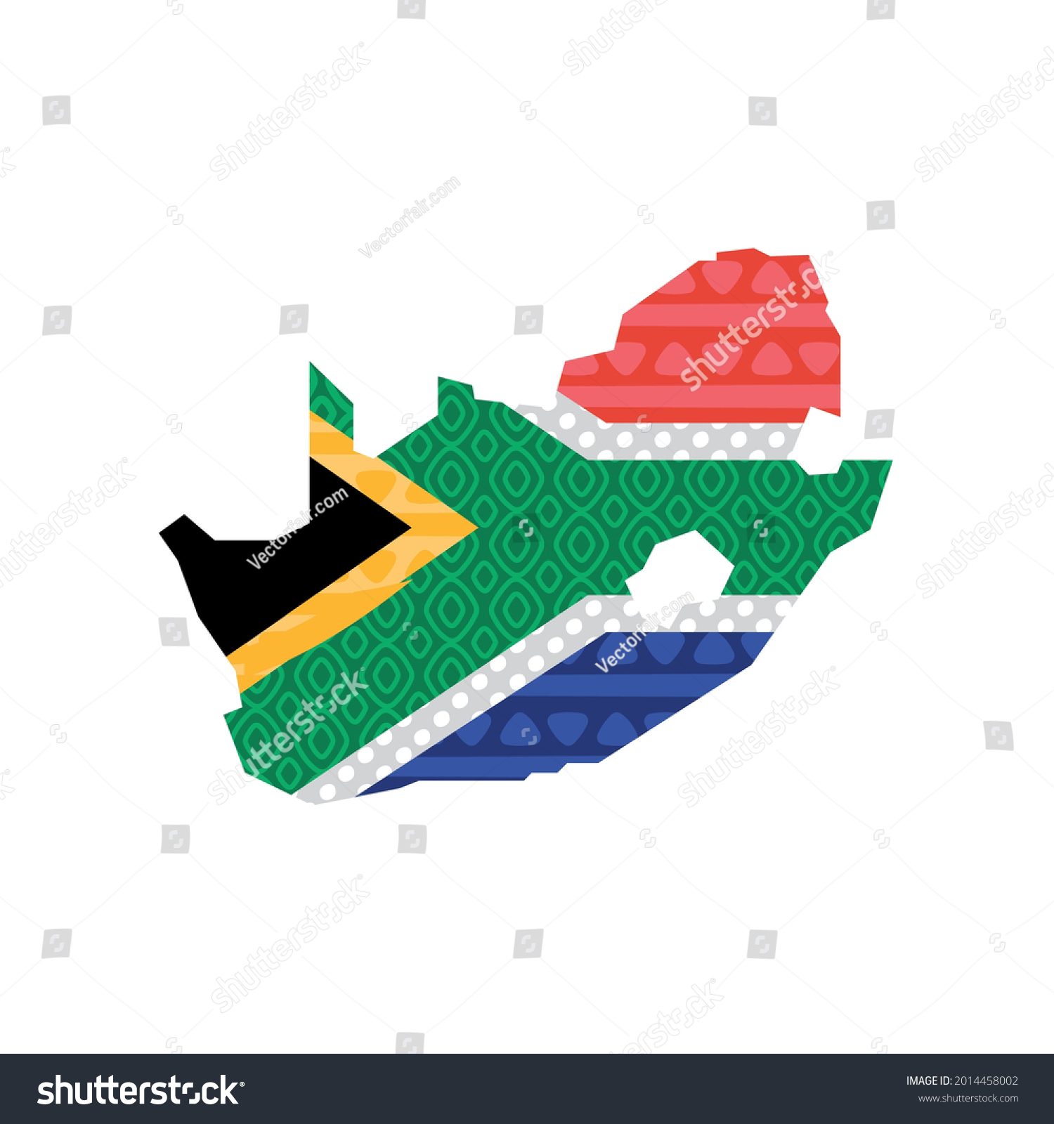 South African Flag Map Icon Stock Vector (Royalty Free) 2014458002