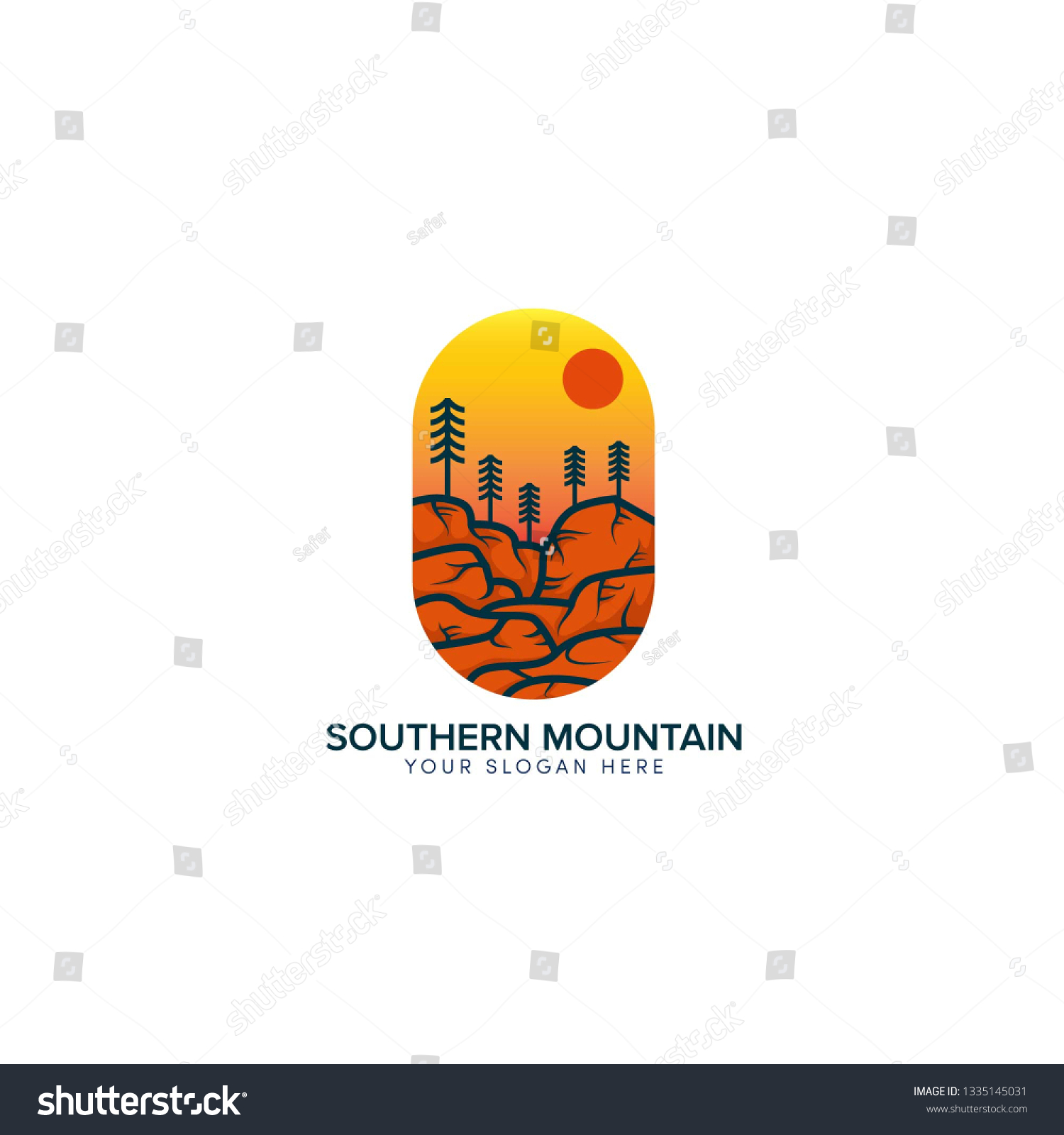 Southern Light Mountain Logo Stock Vector (Royalty Free) 1335145031 ...