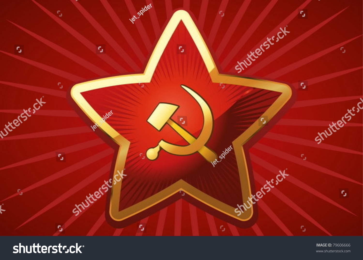 Soviet Red Star On Red Background. Stock Vector Illustration 79606666 ...