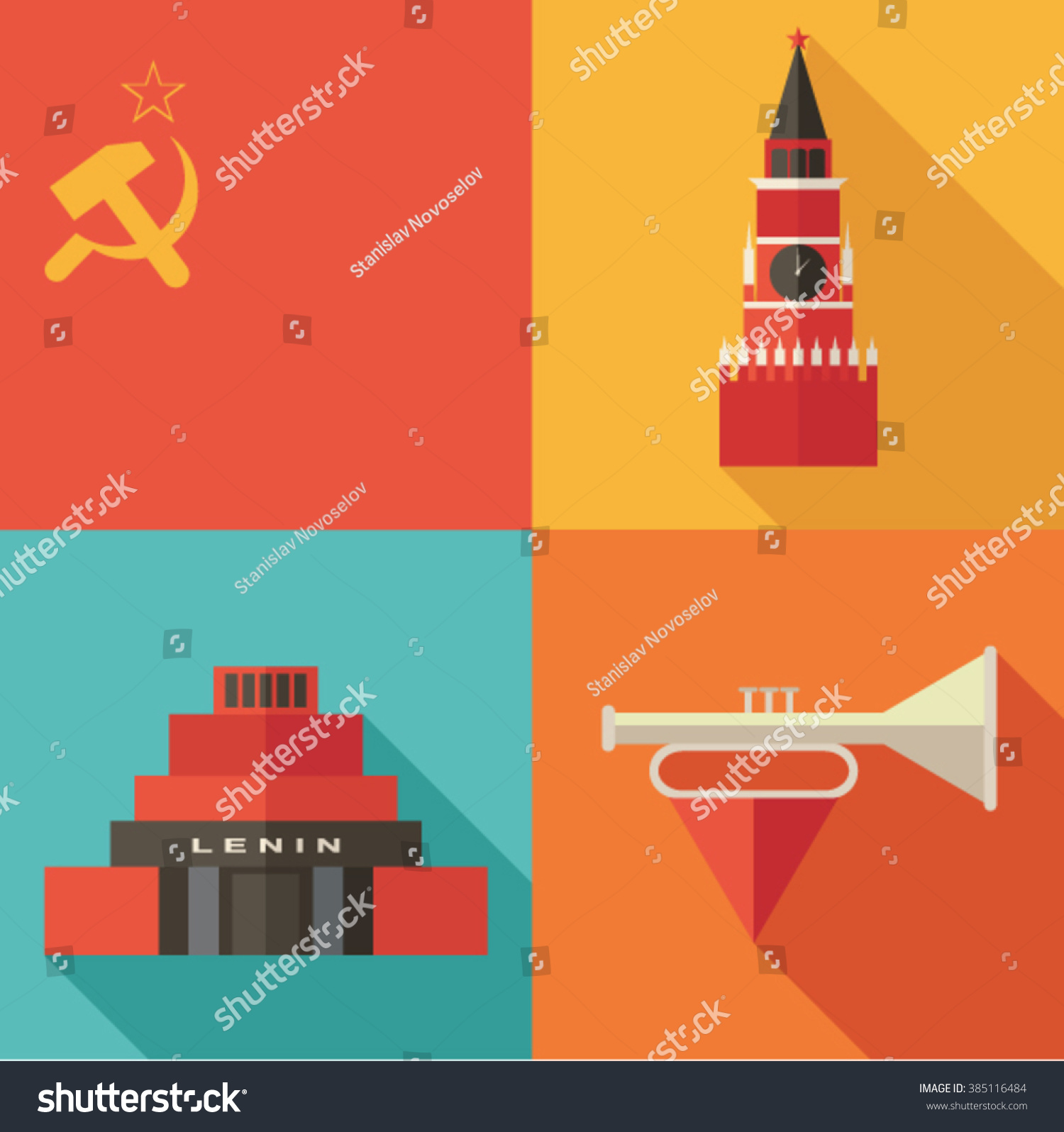 Soviet Union Icons: vector de stock (libre de regalías) 385116484