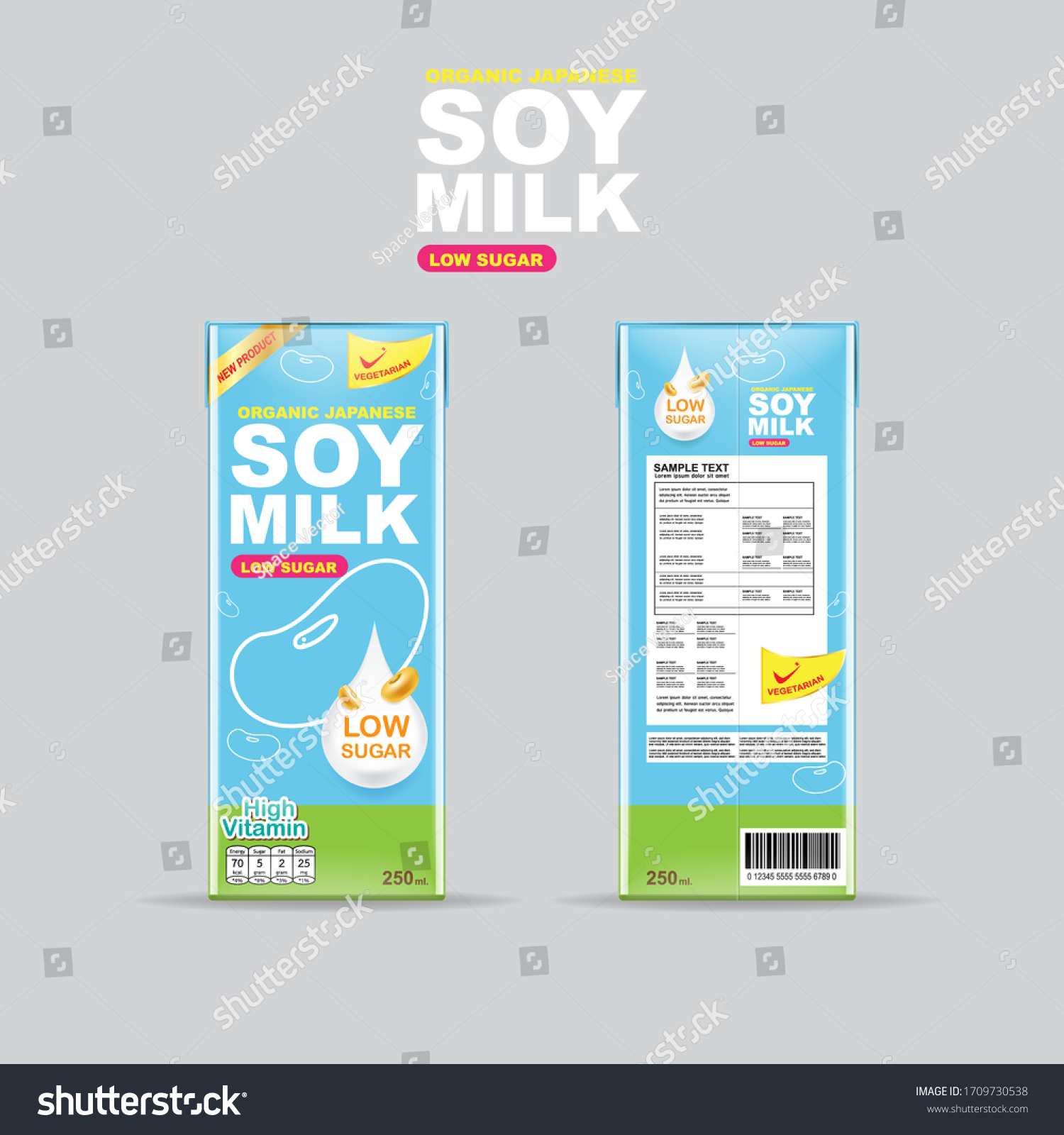 Soy Milk Vector Packaging Template Background: stockvector (rechtenvrij ...