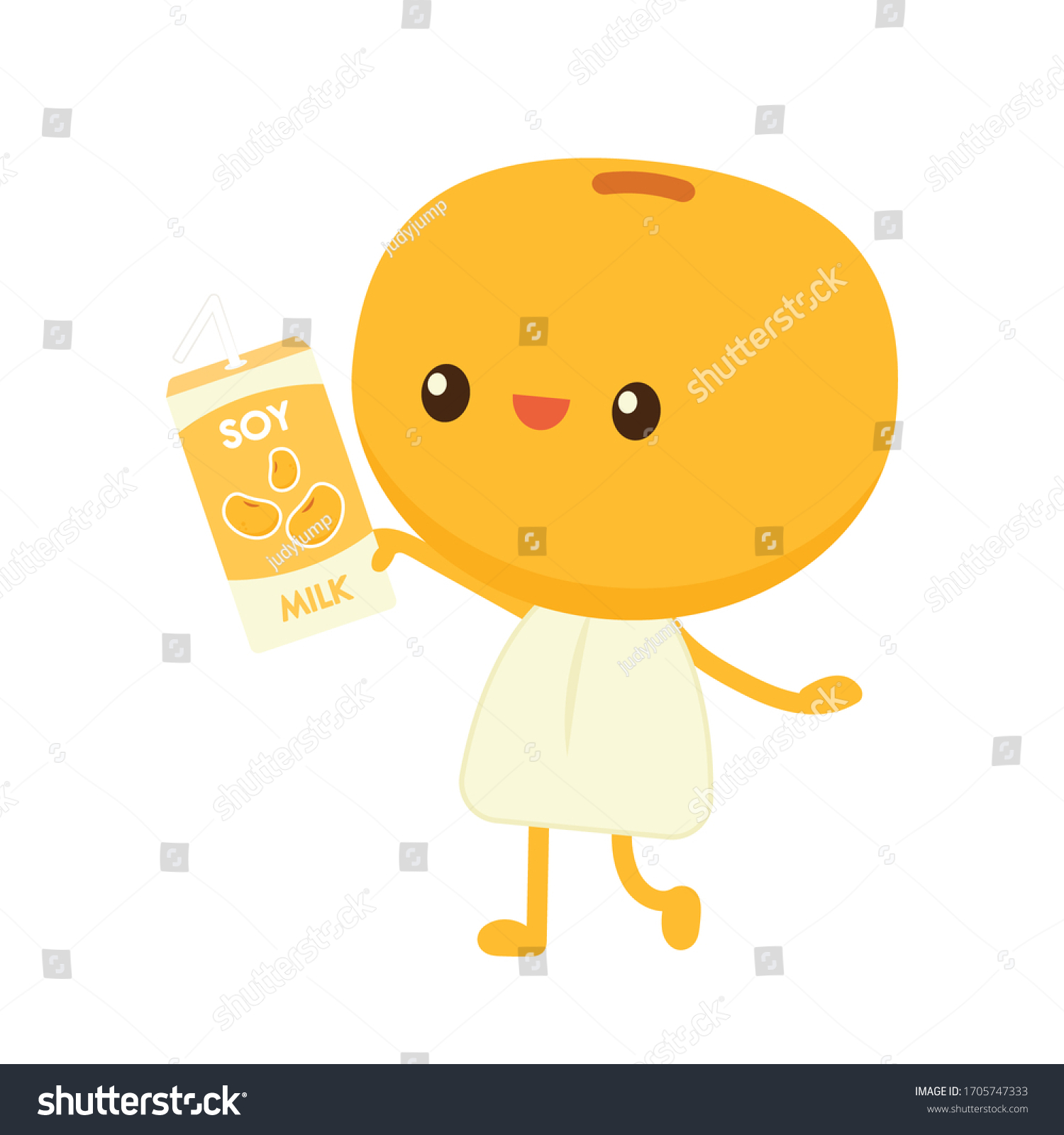 Vektor Stok Soybean Vector Soybean Character Design Soy (Tanpa Royalti ...